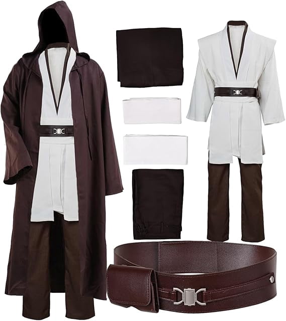 Adults Knight Costume Men's Tunic Hooded Robe Outfits Halloween Robe ...