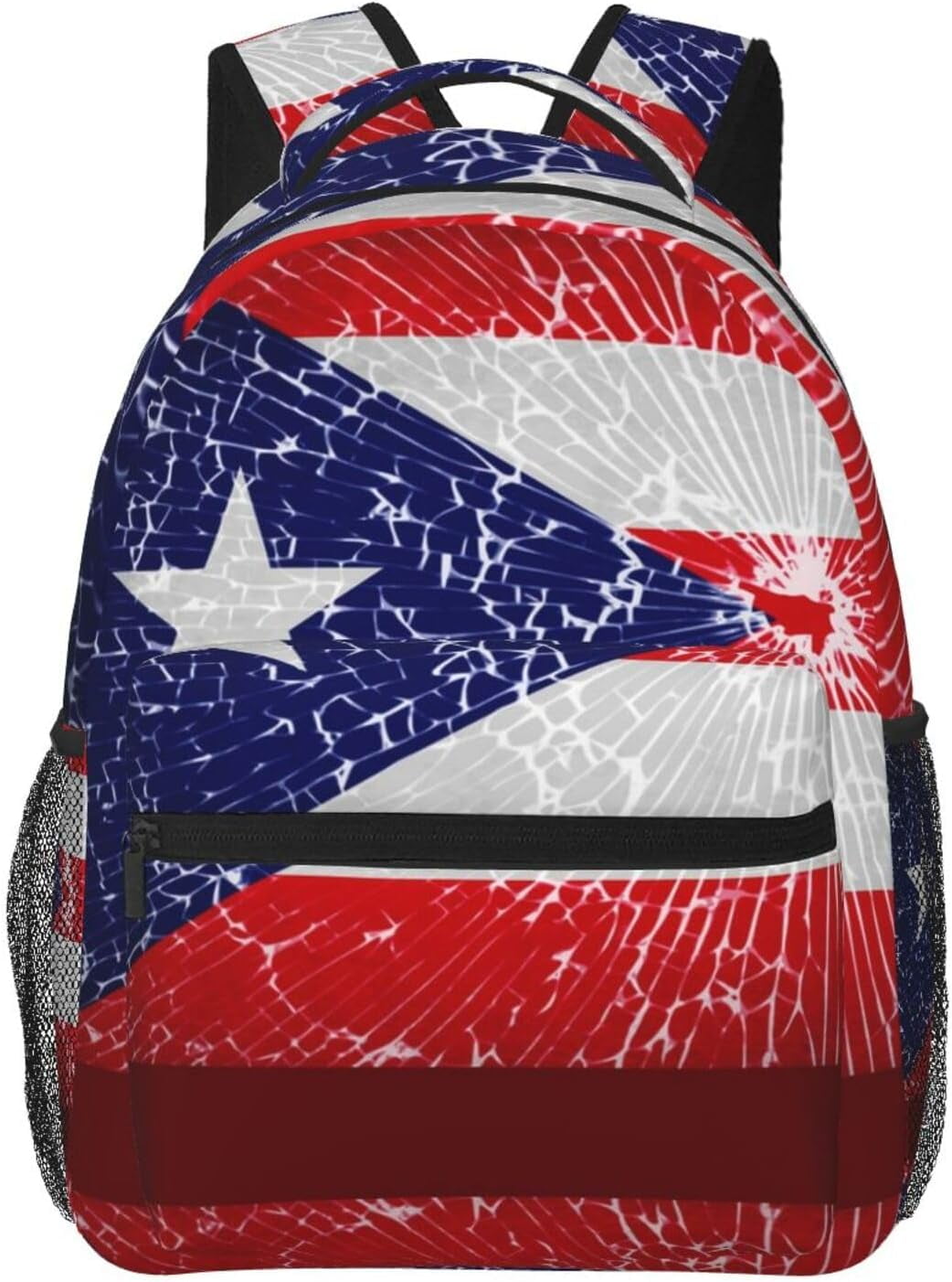 Adults Lightweight Puerto Rico Flag Tie Dye Art Shoulder Book Bags Big ...