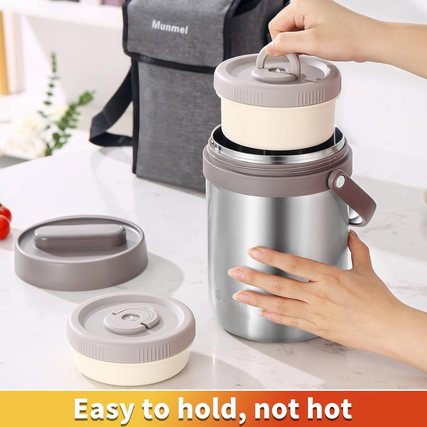 Adults Lunch Vacuum Soup Thermo For Hot Food with Inserts Stackable ...