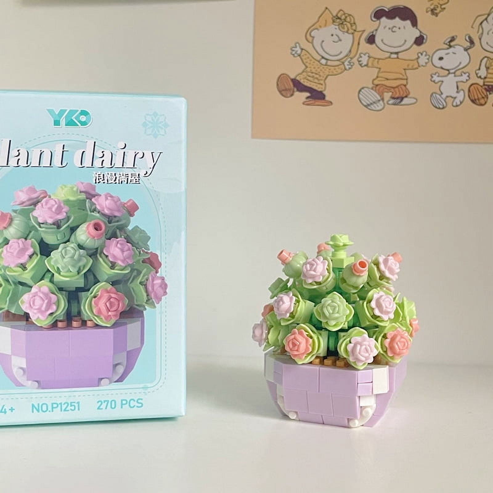 Adults Mini Building Blocks Toy Flower Bouquet Block Set Assembly Micro ...