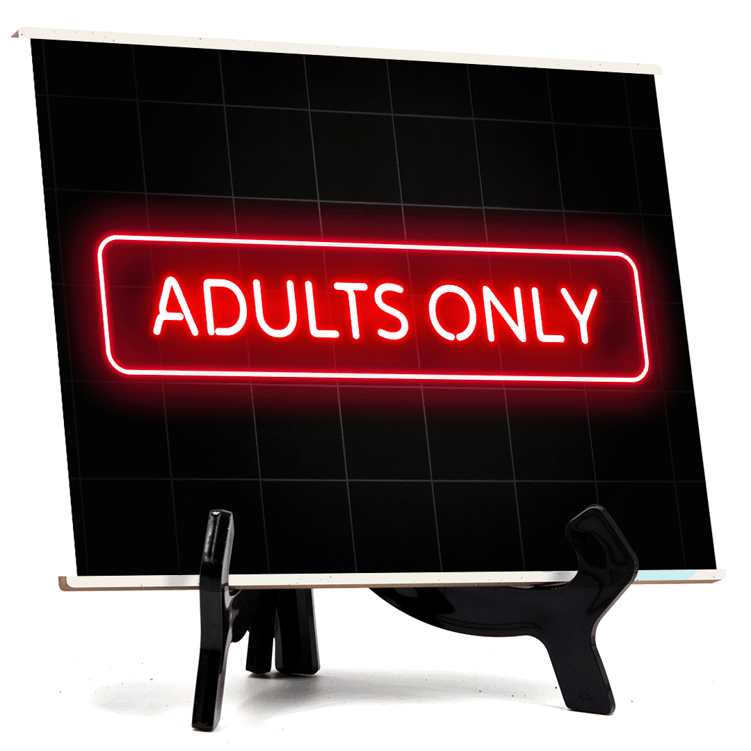 Adults Only Neon Style (8x6") Table Sign With Acrylic Easel | Live ...