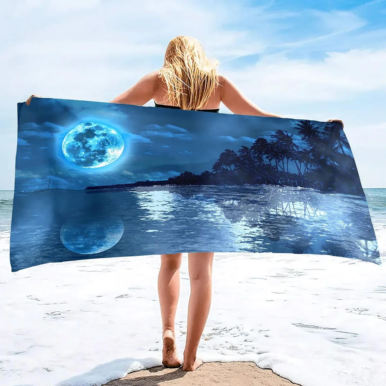 Adults Overd Sand Free Beach Towel Forest Night Quick Dry Beach Towel ...