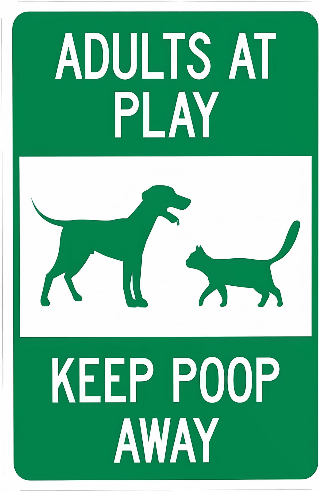 Adults at Play Keep Poop Away Warning Sign 12 x 8 Inches - No Dog Poop ...