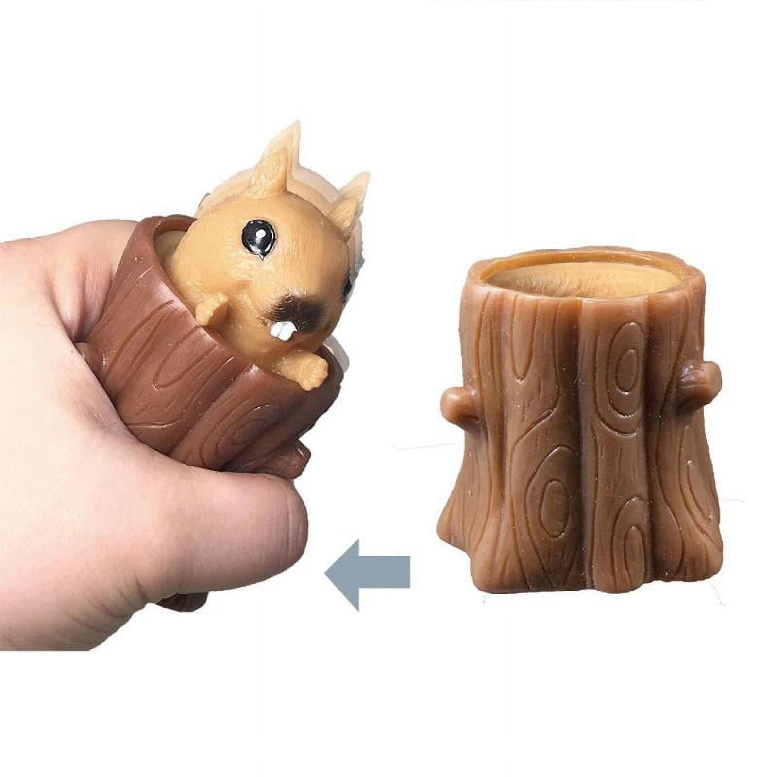 Adults Stress Relief Squeeze Squirrel Tree Stumps Telescopic Pen Holder ...