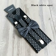 Dark Brown Suspender + Clip on Bow-Tie Matching Set for Adults Men ...