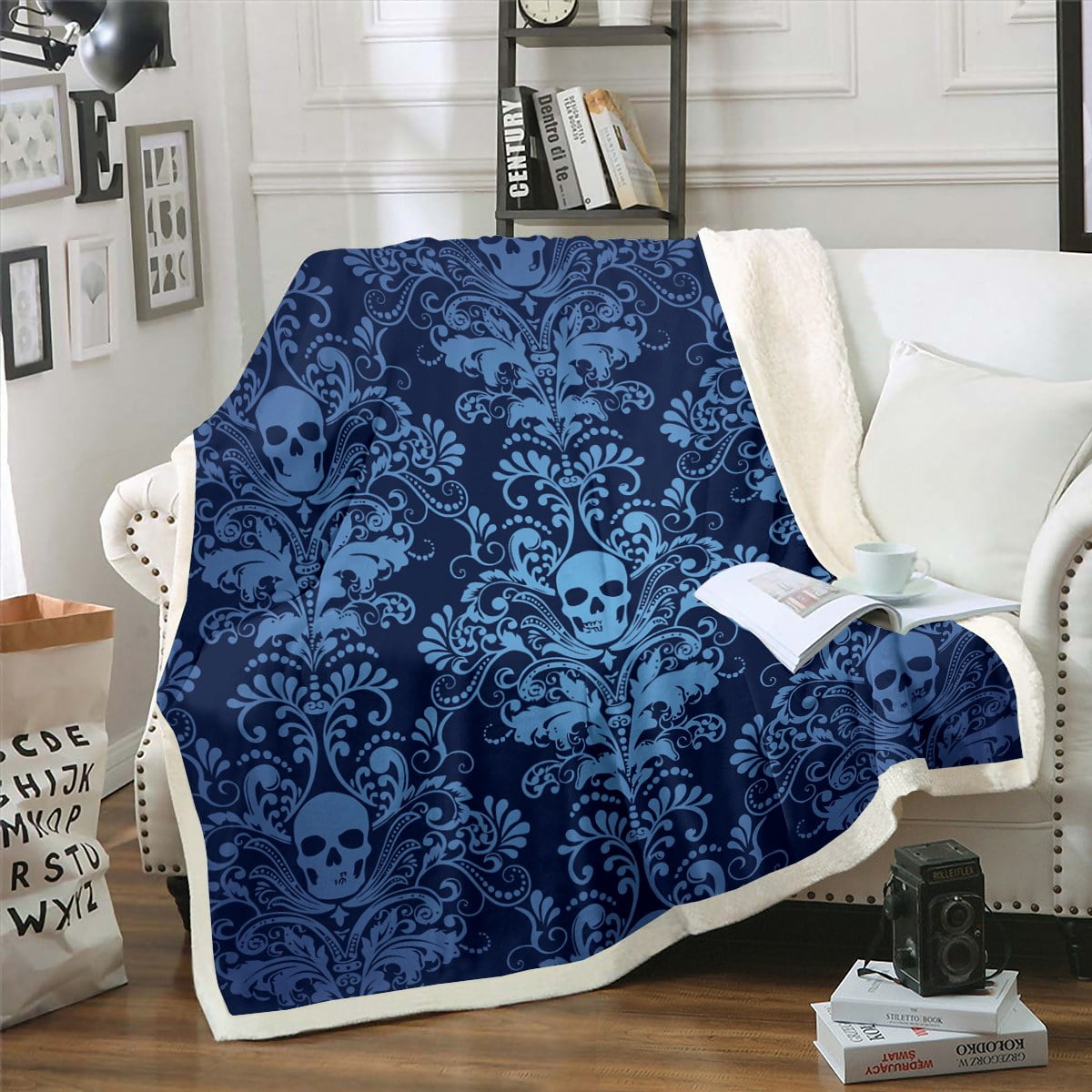 Adults Teal Damask Throw Blanket Antique Victorian Baroque Blanket 60 ...