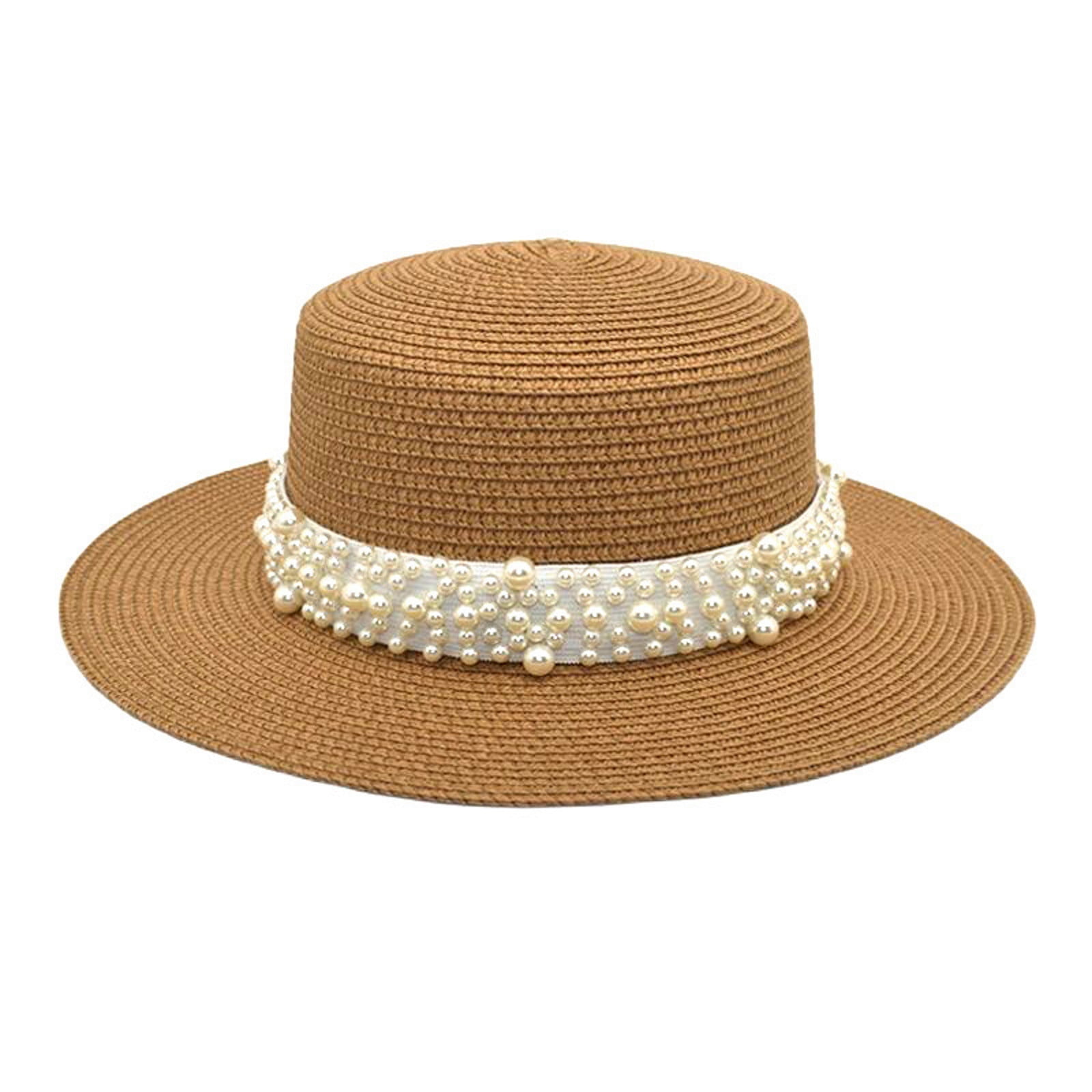 Adults Unisex Retro Western Cowboy Riding Hat Leather Belt Pearl Wide ...
