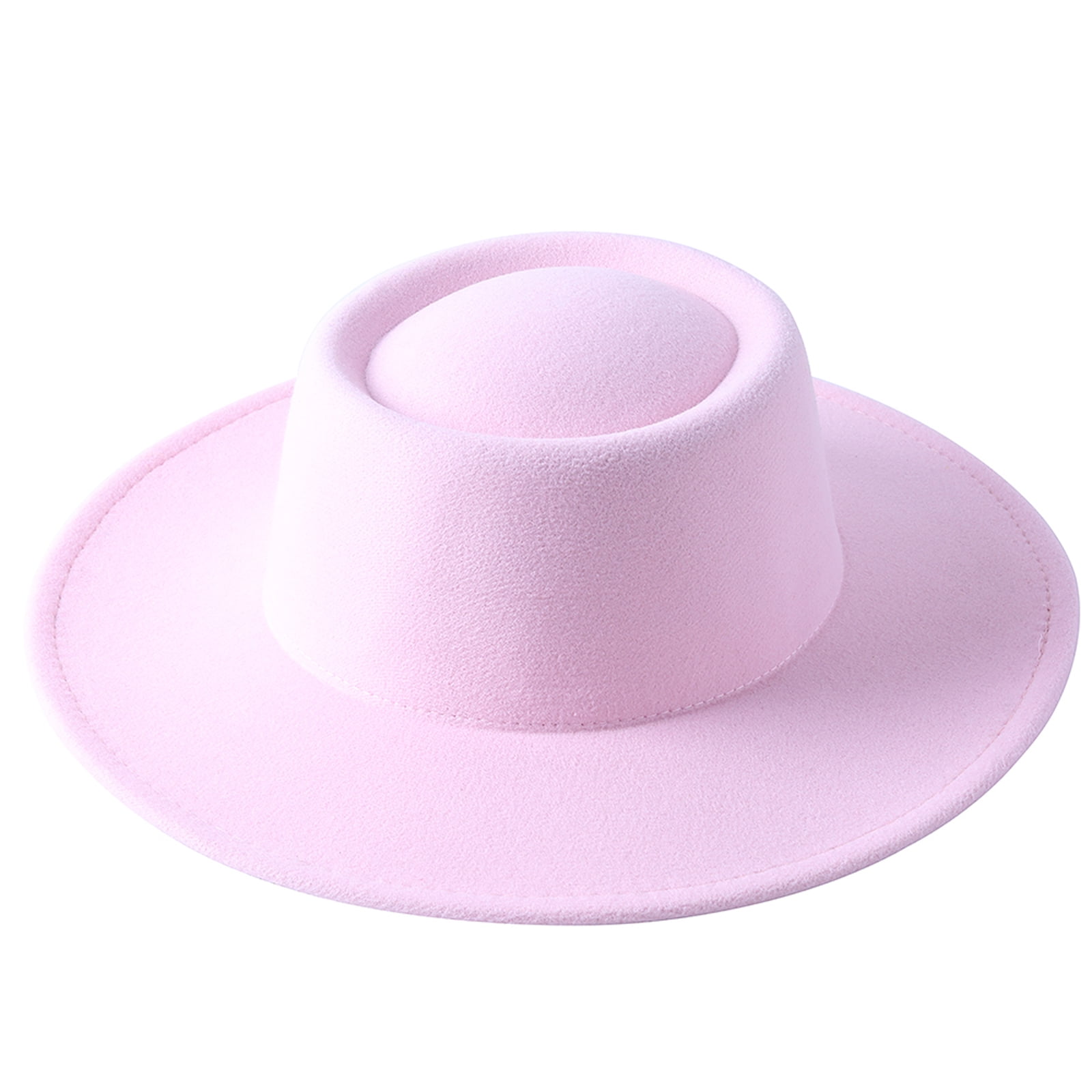 Adults Women Men Classic Wide Brim Fedora Hat, Flat-Top Blower Hat ...