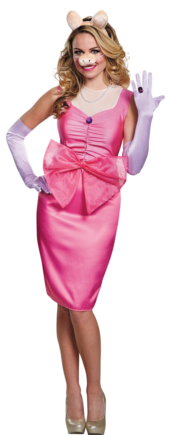 Adults Women's Deluxe Miss Piggy The Muppets Dress Costume Medium 8-10 ...