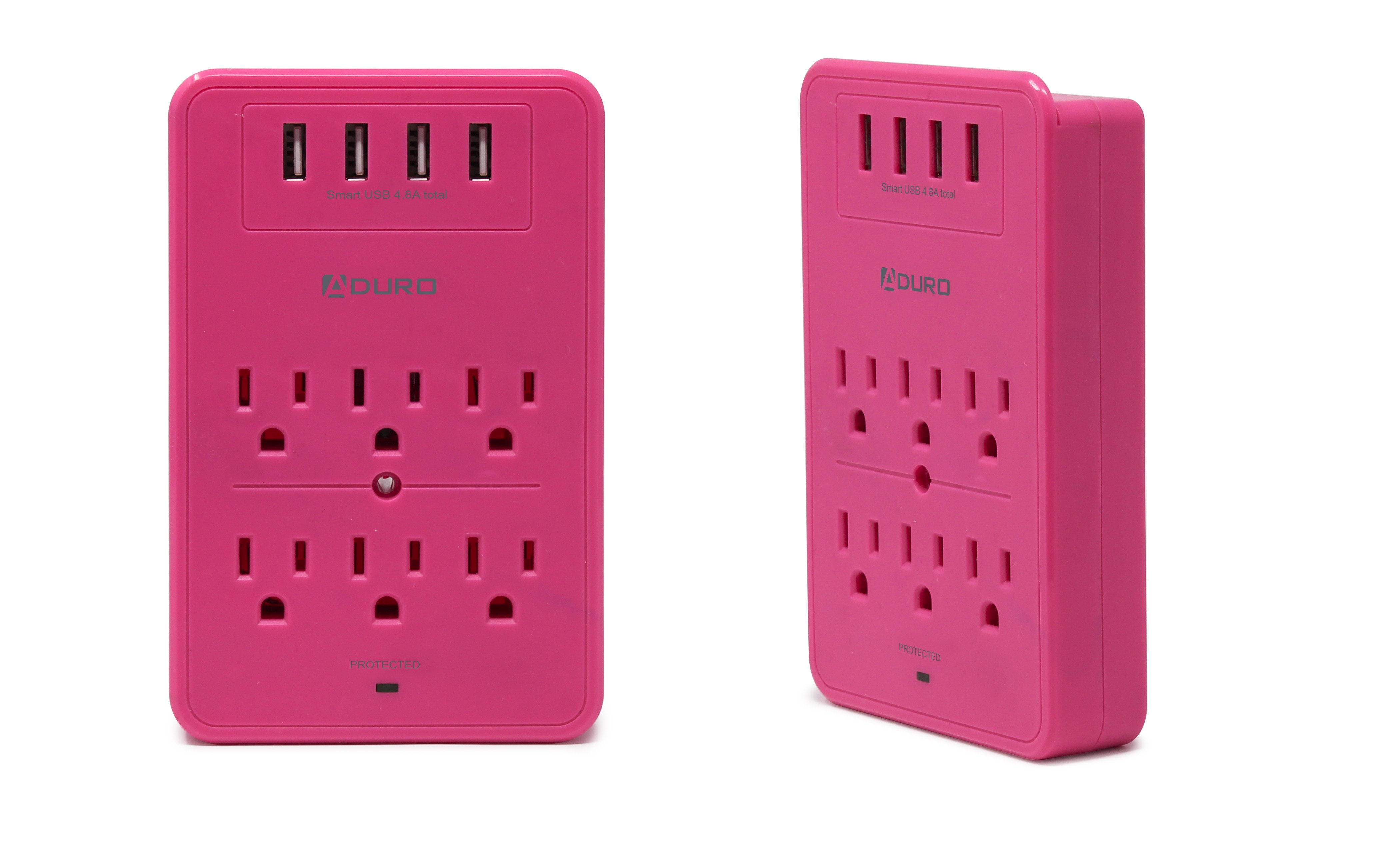 Aduro Surge Protector 6 Outlets Power Strip Station with USB (4 Ports 4 ...