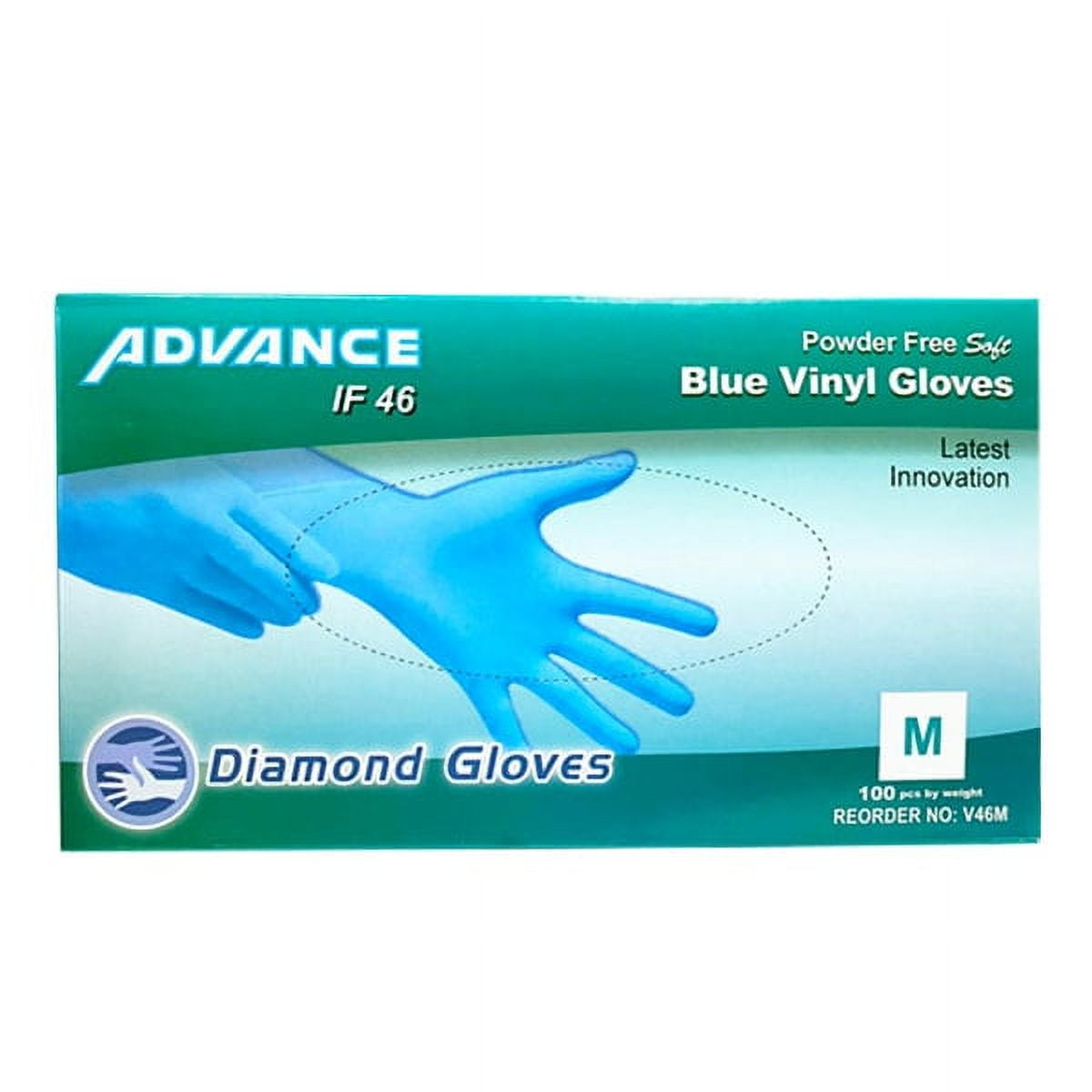 Advance Diamond Gloves Blue Vinyl Medium - 100/Box - Walmart.com