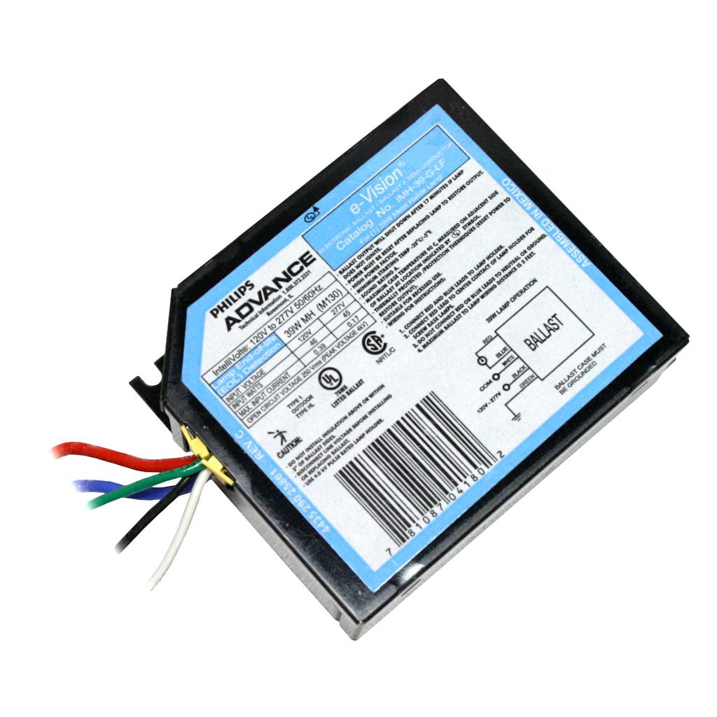 Advance HID Ballast,e-Vision,Pulse Start,MH,20W IMH-G20-G-BLS - Walmart.com