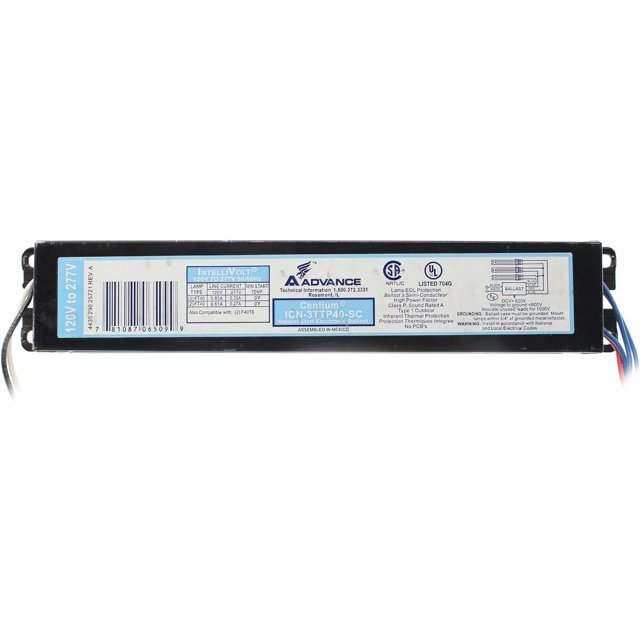 Advance ICN-3TTP40-SC Centium Ballast, 3-Lamp, FT40, 40W CFL, 120/277V ...