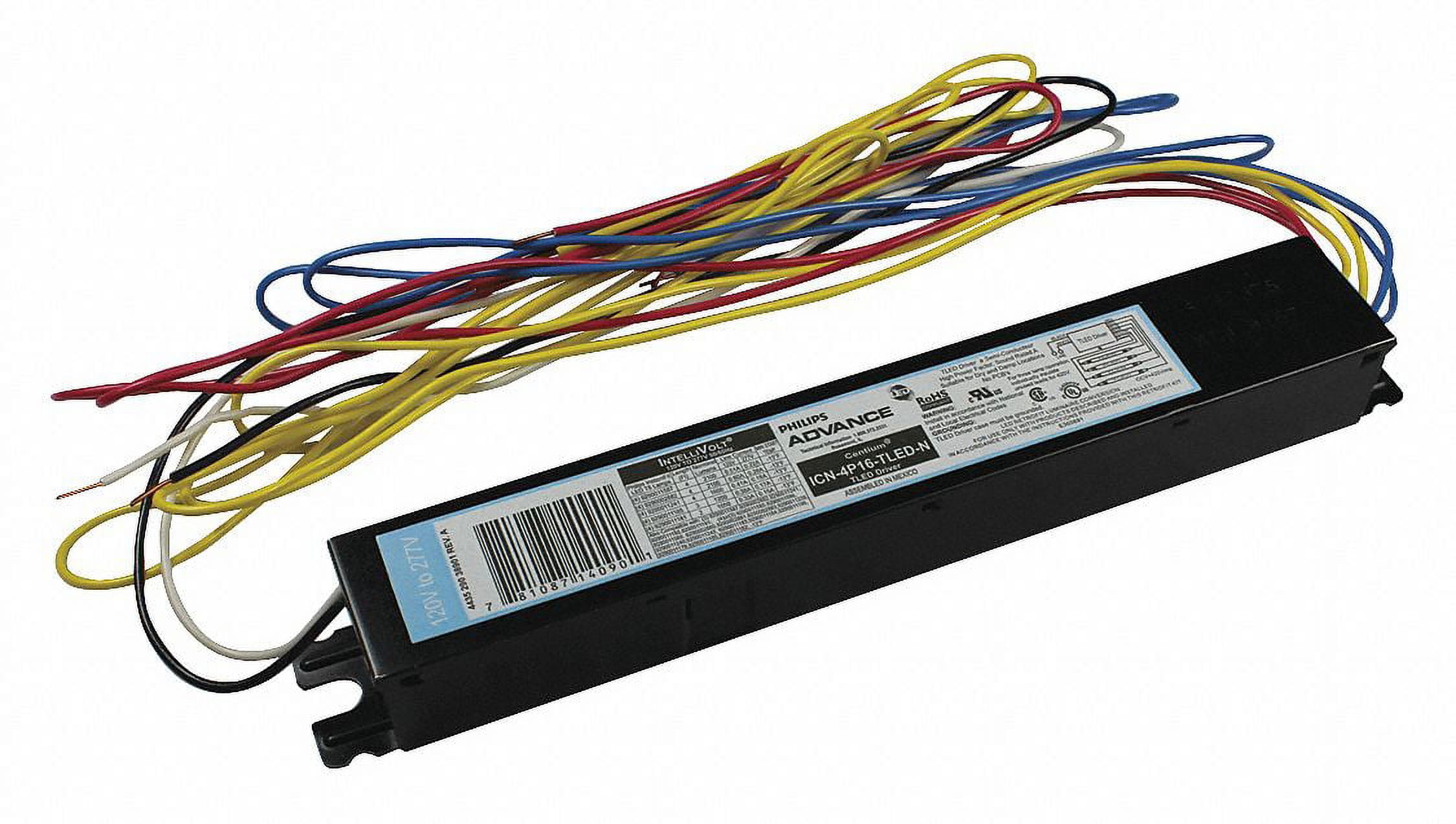 Advance LED Driver,120 to 277VAC,550VDC ICN-4P16-TLED-N - Walmart.com