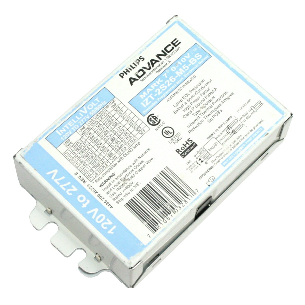 Advance Mark 7 0-10V IZT-2S26-M5-BS - 2 Lamp Fluorescent Ballast - 26 ...