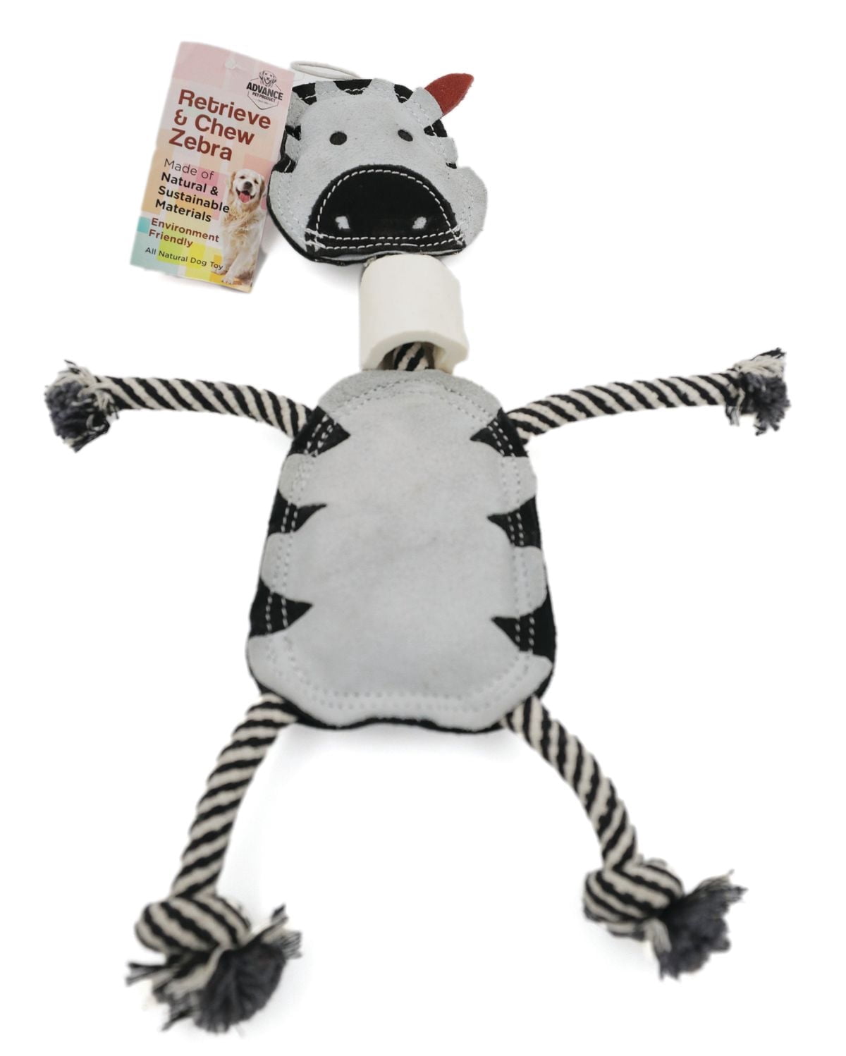 Advance Pet Products Toss & Chew Zebra 1-Piece Dog Toy with Natural ...