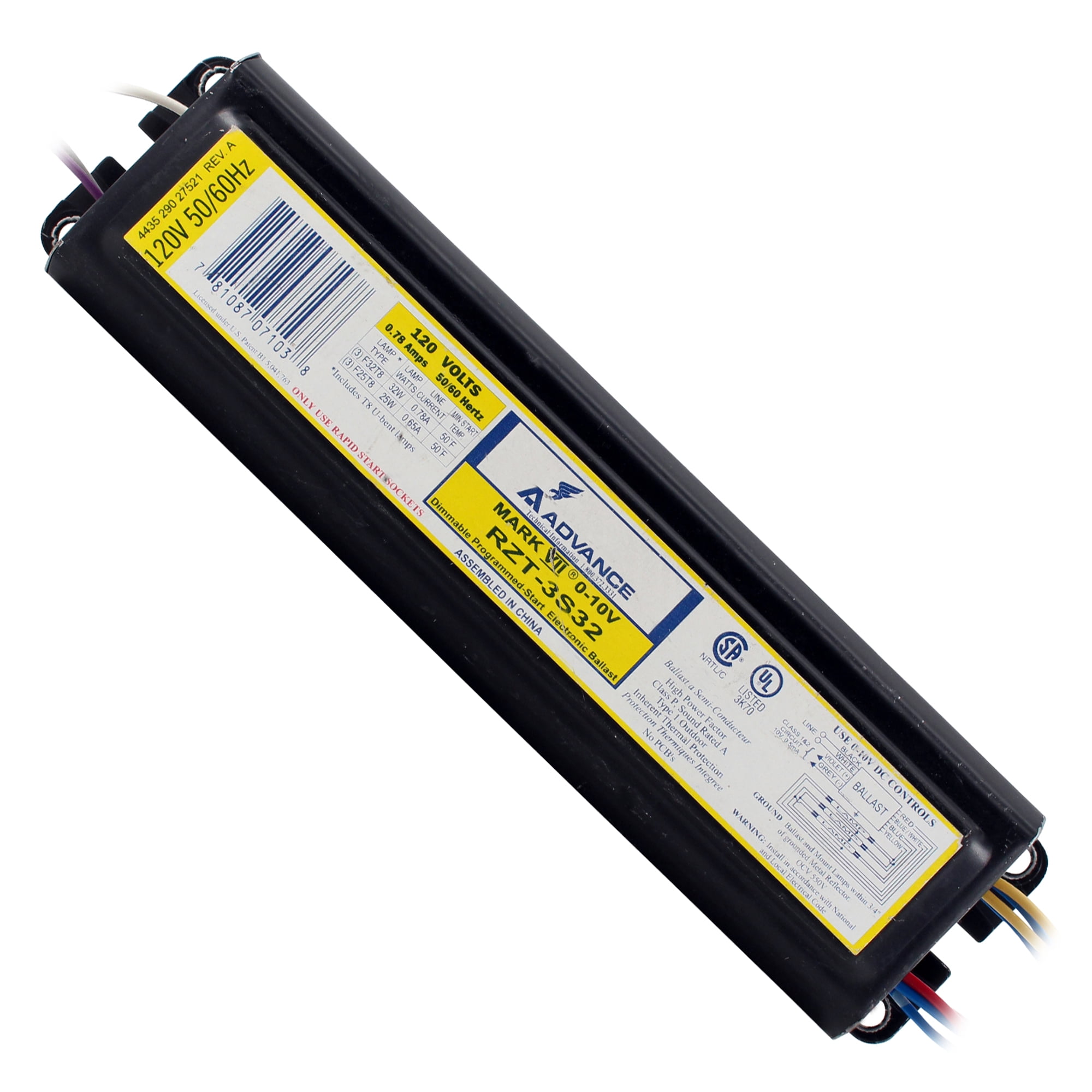 Advance RZT-3S32 Fluorescent Dimming Ballast, 3-Lamp, 32W, T8 F32T8 ...