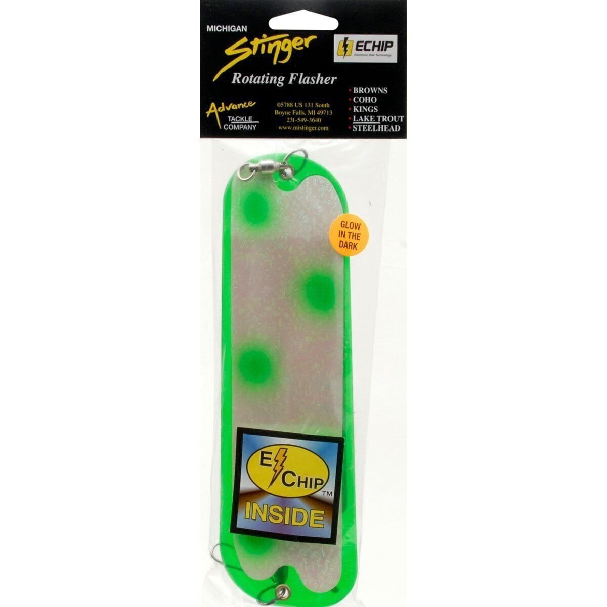 Advance Tackle8-Inch Flasher Marv's Bit Fatty Rig, White/Green ...