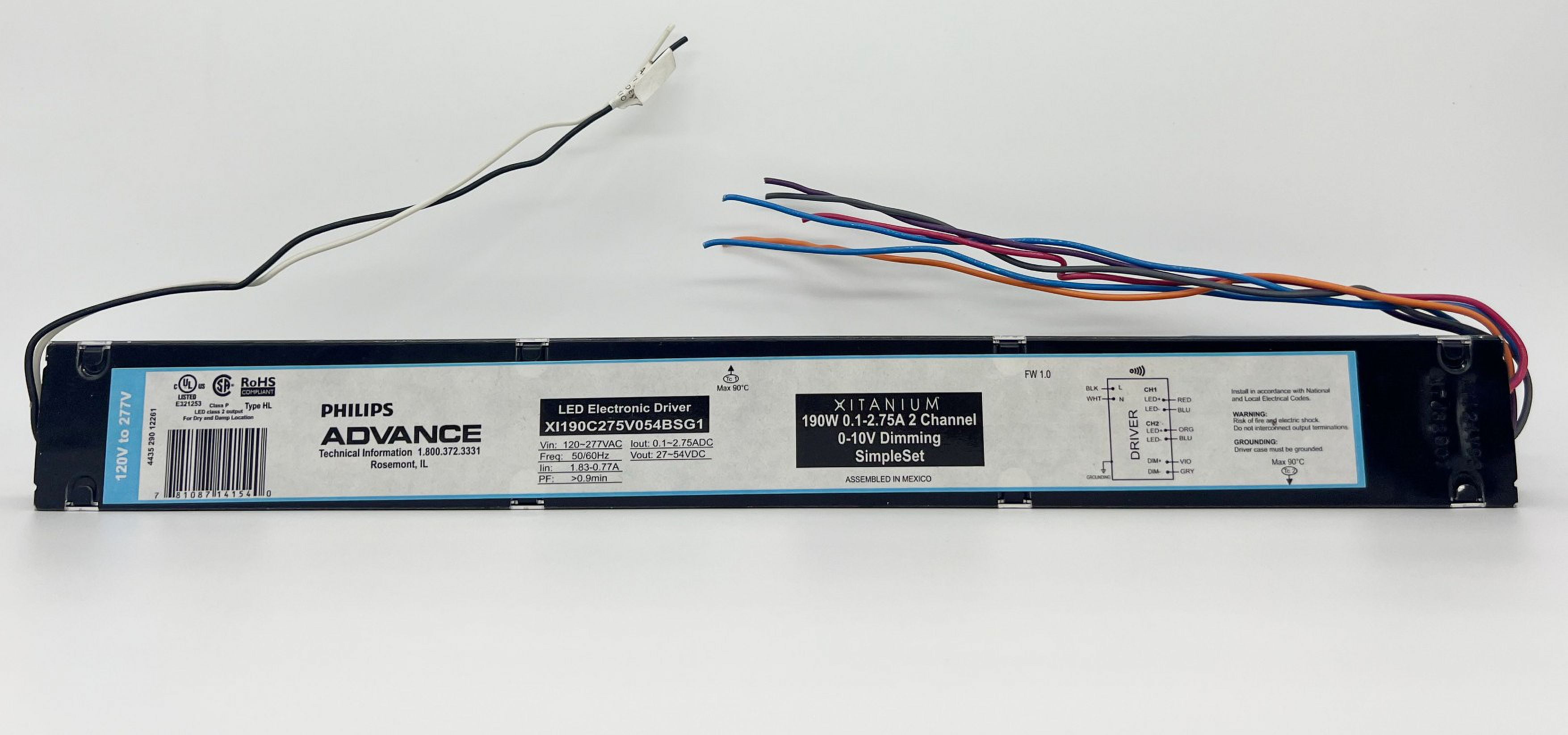 Advance Xitanium Dual Channel Programmable LED Driver 14154, 190 watt ...