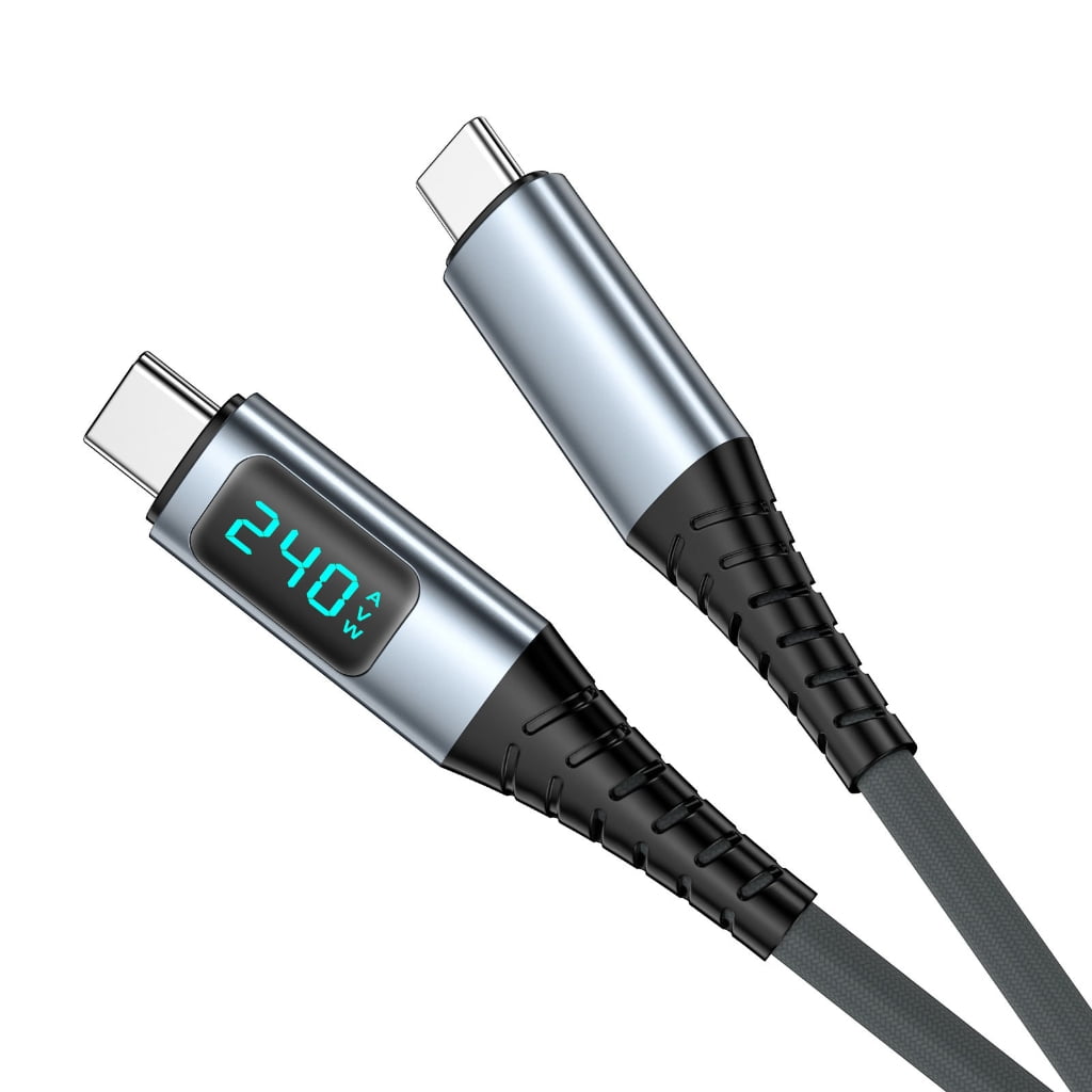 Advanced 240W USB3.2Gen2x2 Cable with LED Display for Quick Device Charging - Walmart.com