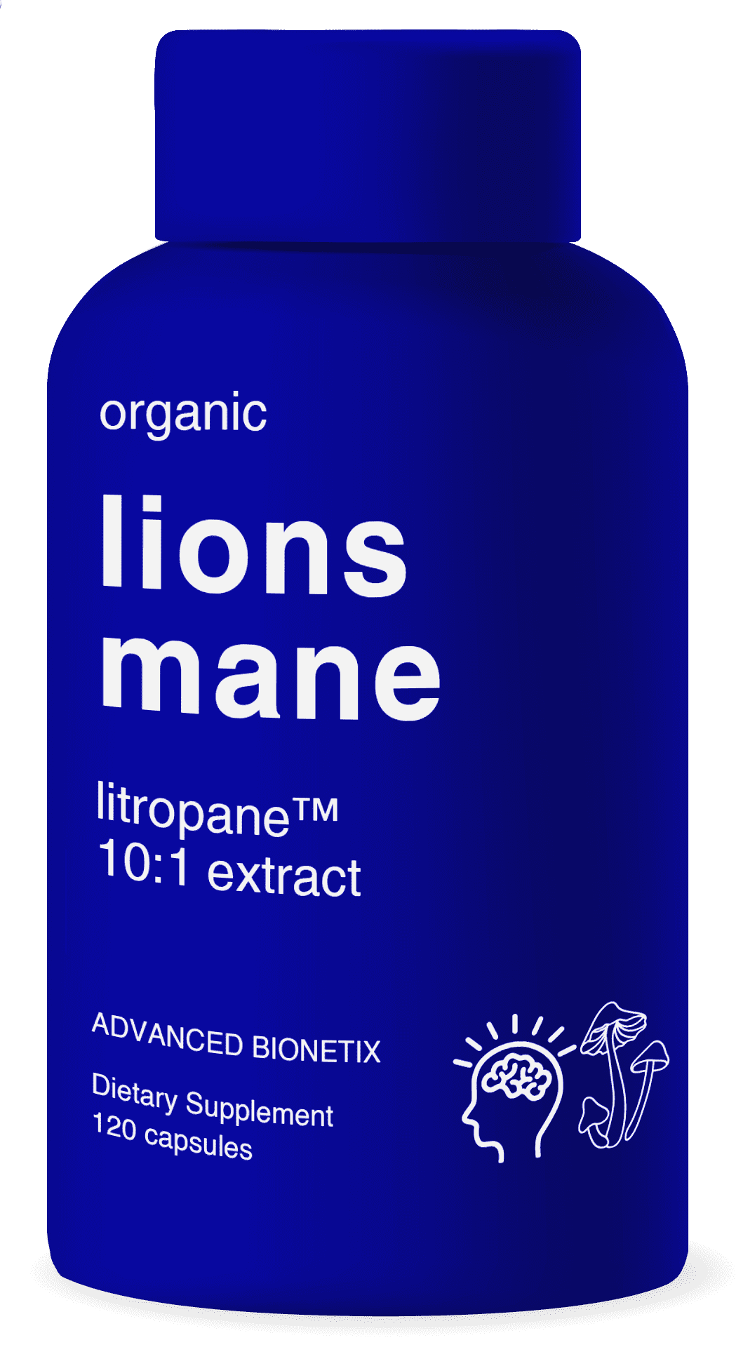 Advanced Bionetix Lions Mane Supplement, 120 Capsules, Brain Support Nootropic, 10X Extract ...