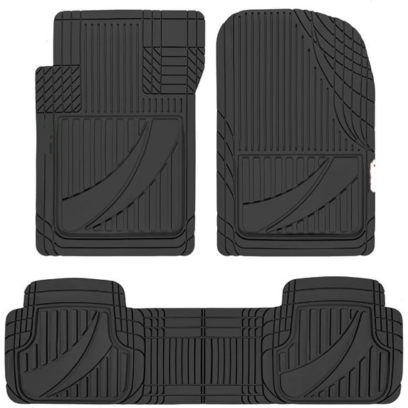 Advanced Black Rubber Car Floor Mats – Heavy Duty Trim to Fit All ...