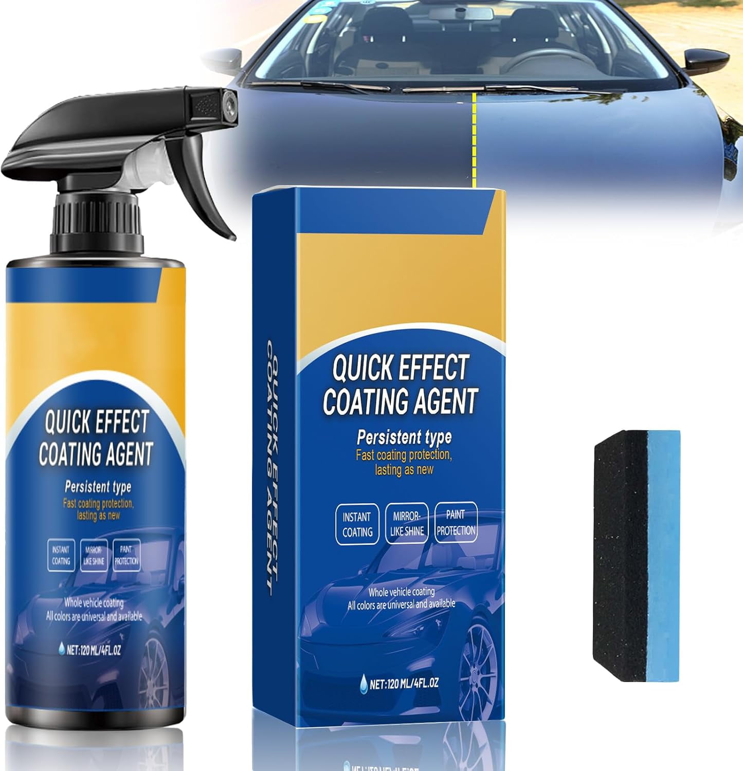 Advanced Car Quick-acting Coating Agent Spray, 2 in 1 High Protection Quick Car Coating Spray ...