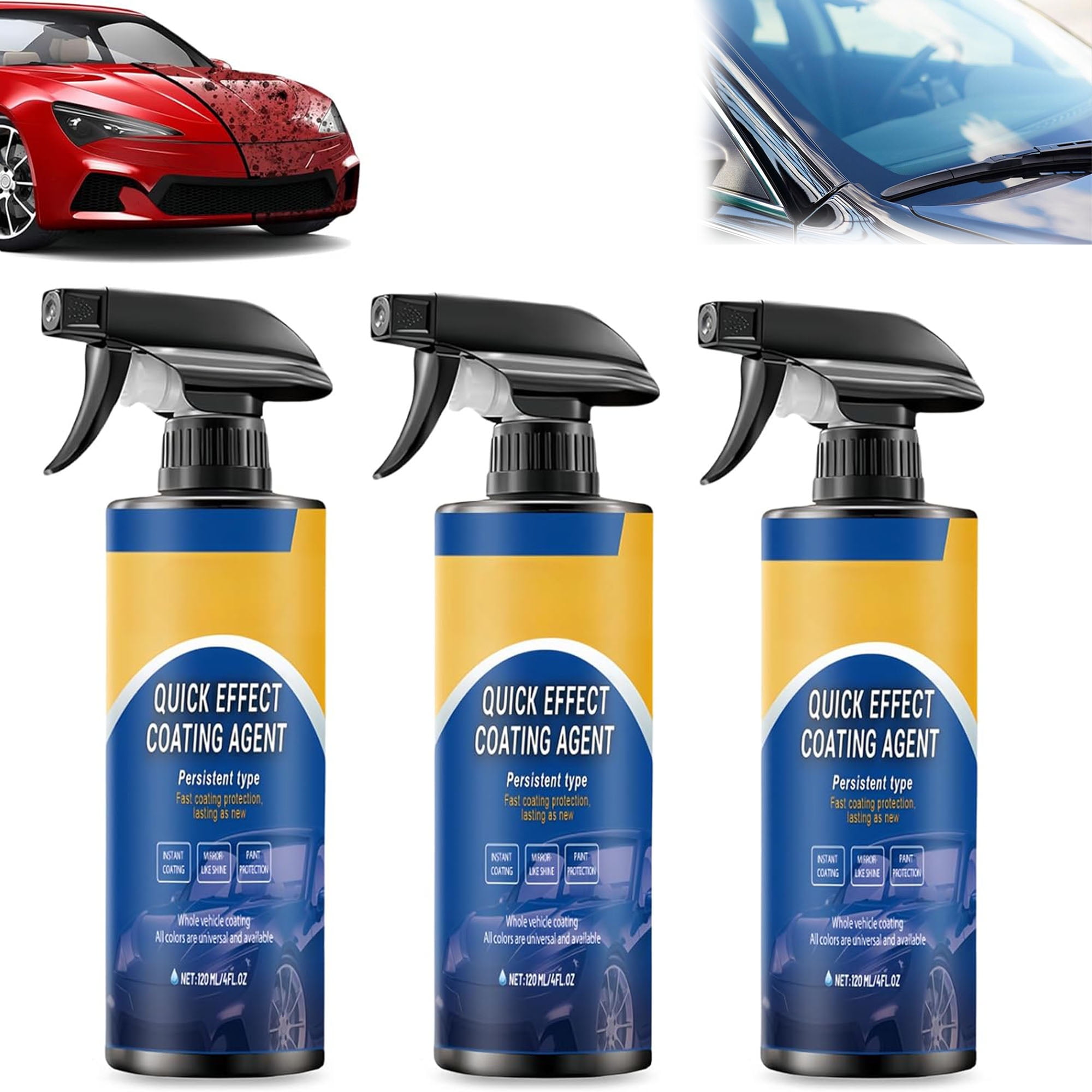 Advanced Car Quick-acting Coating Agent Spray, 3 in 1 High Protection ...