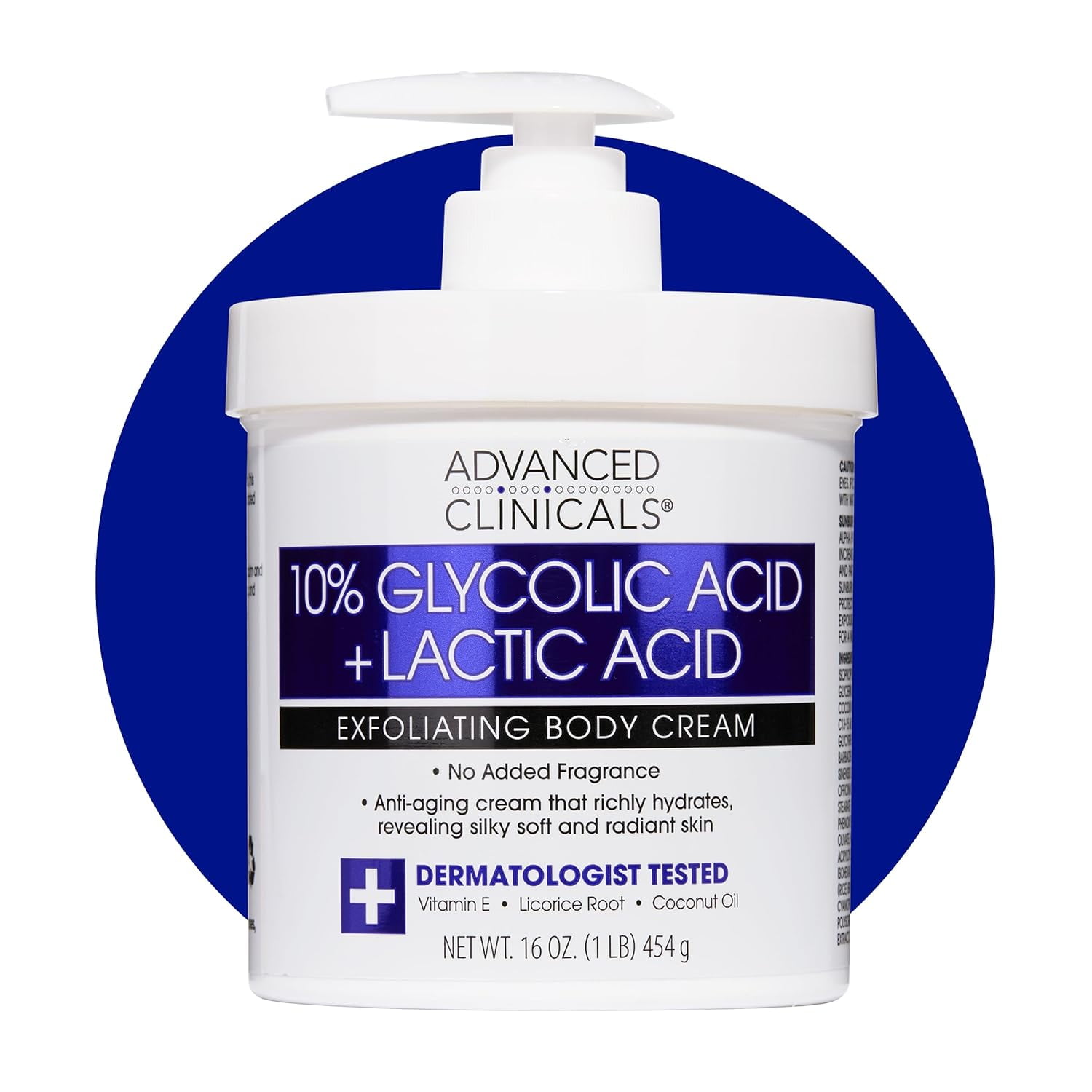 Advanced Clinicals 10% Glycolic Acid + Lactic Acid Lotion Exfoliant ...