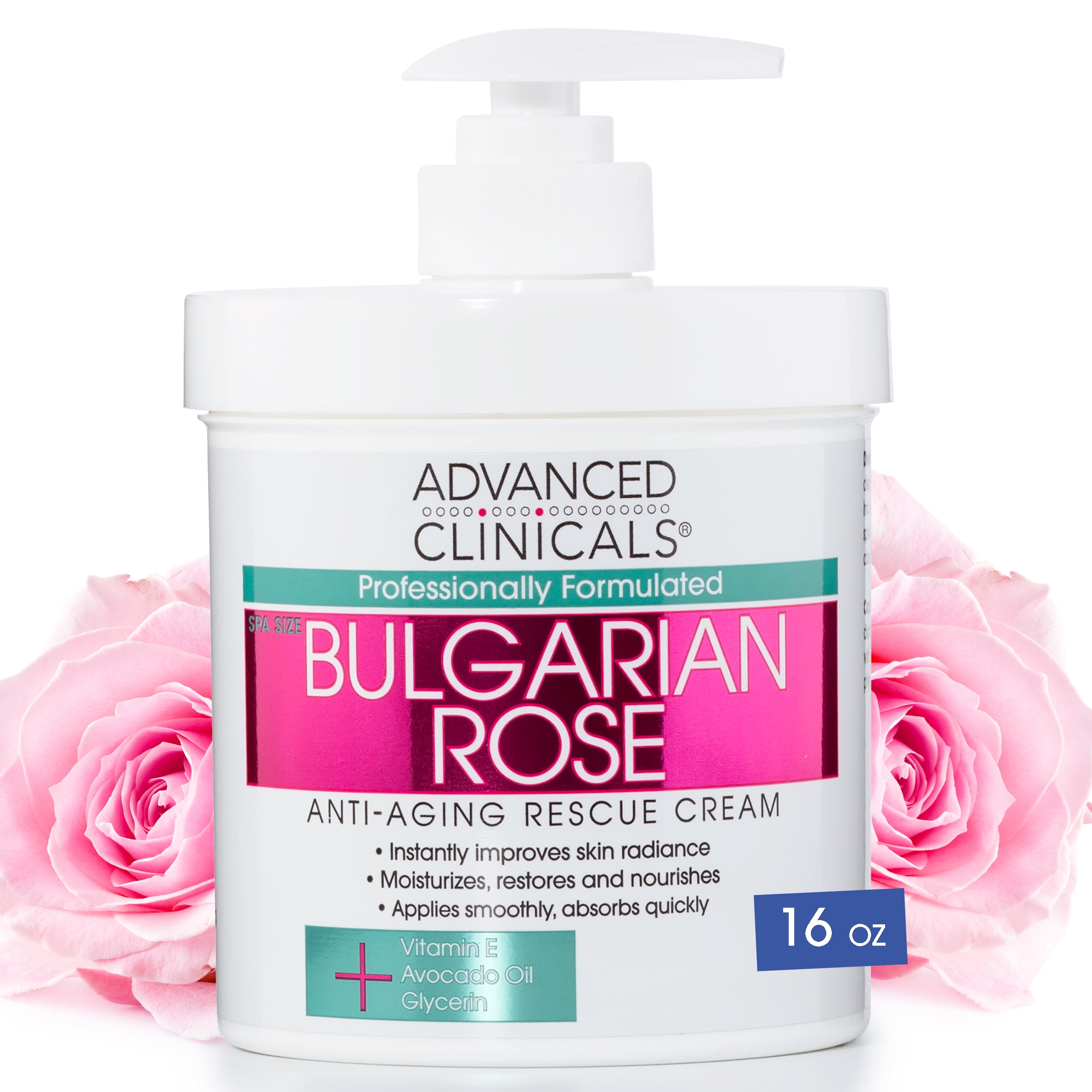Advanced Clinicals Anti Aging Bulgarian Rose Moisturizing Body Cream ...