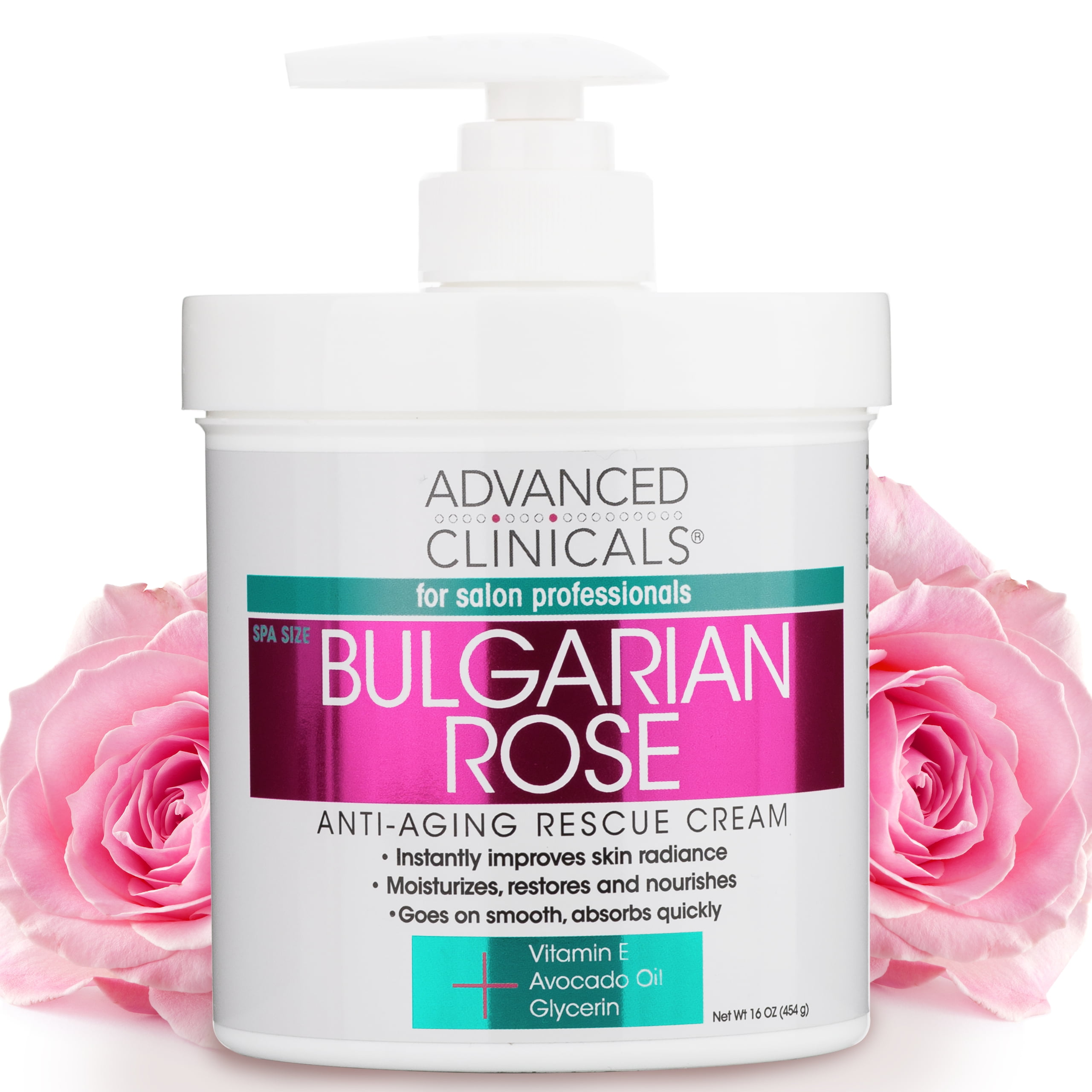 Advanced Clinicals Anti Aging Bulgarian Rose Oil Cream, Skin Firming ...