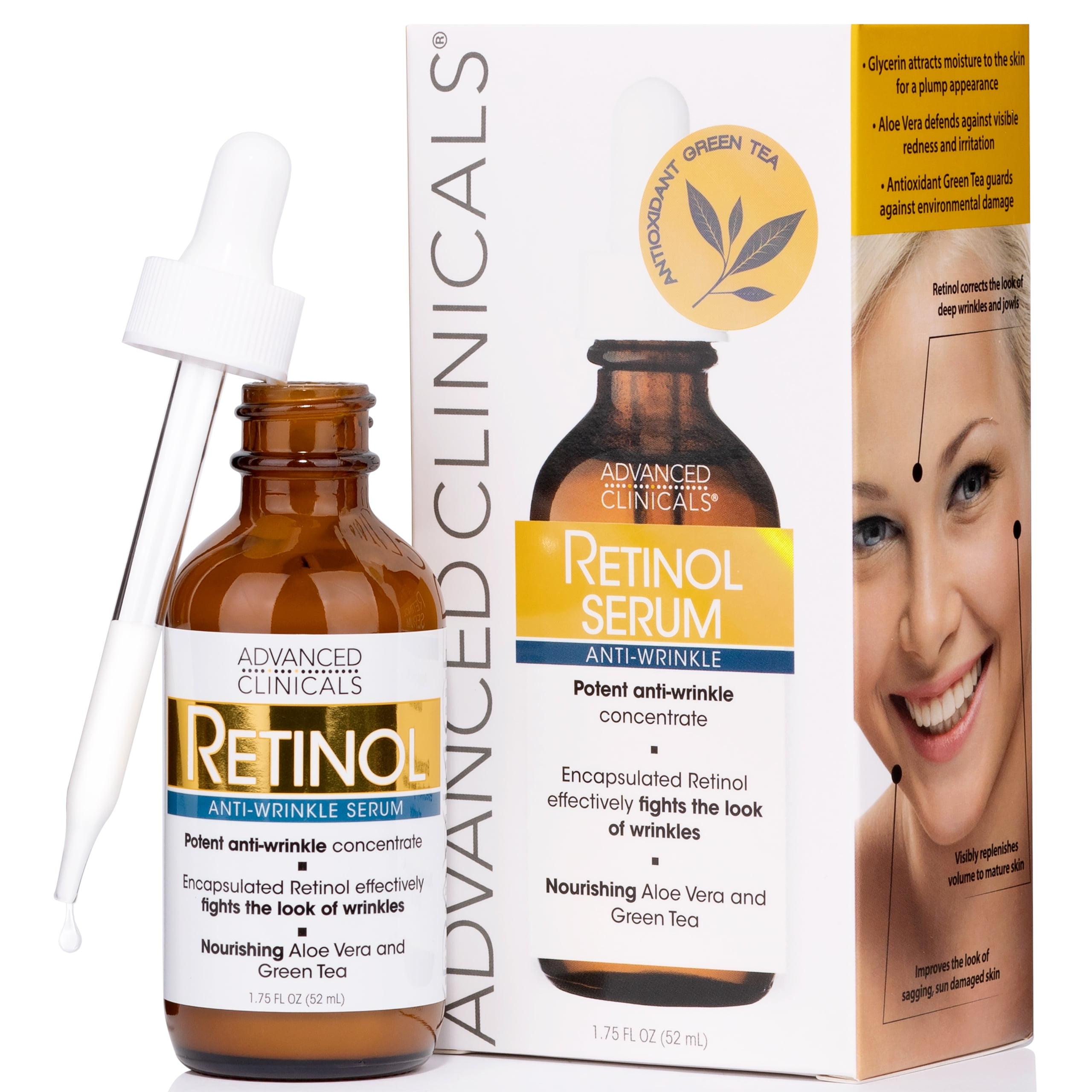 Advanced Clinicals Collagen Anti-Aging Retinol Serum for Face, Wrinkle ...