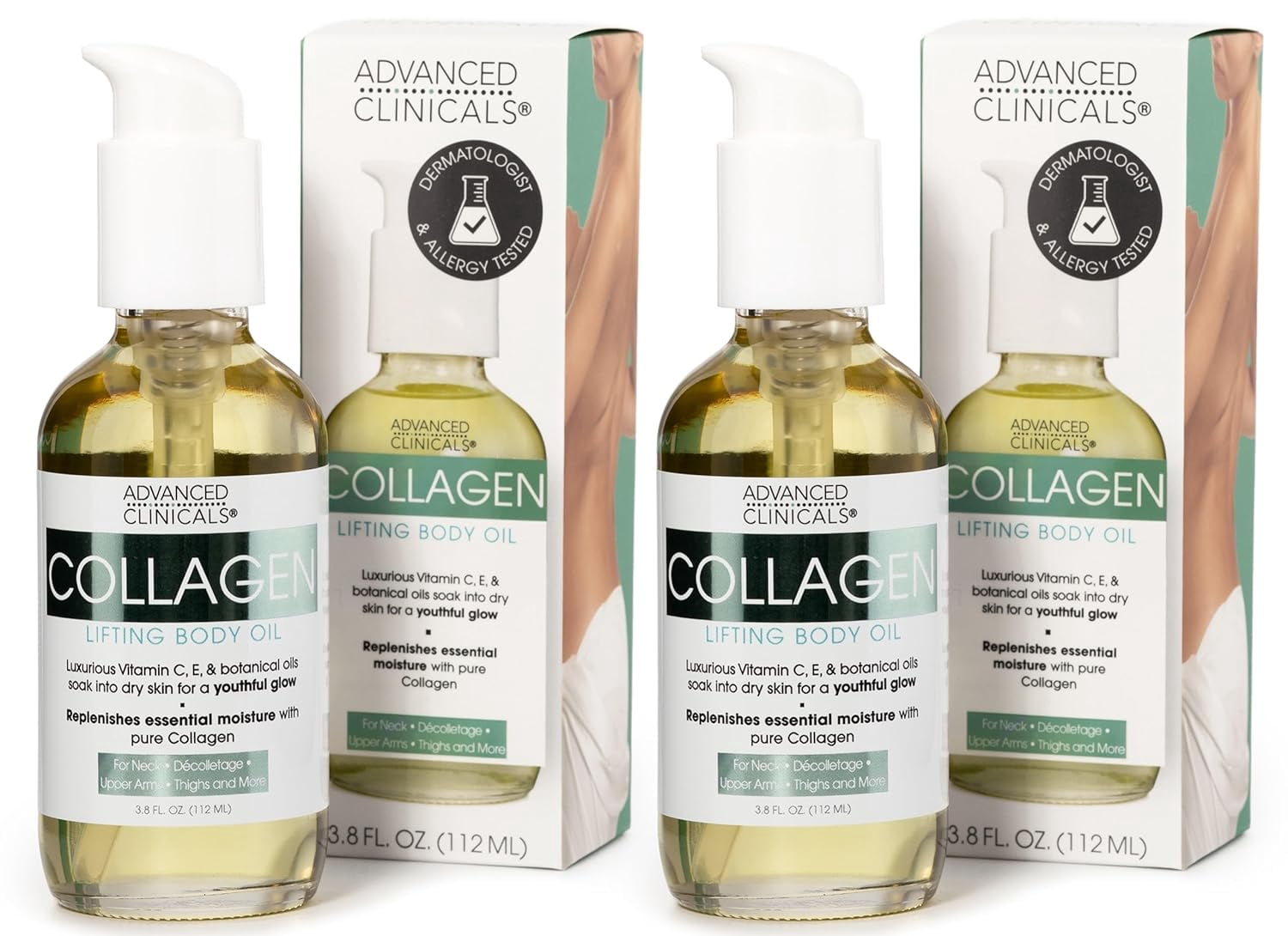 Advanced Clinicals Collagen Body Oil, 2-Pack, 3.8 fl oz - Walmart.com