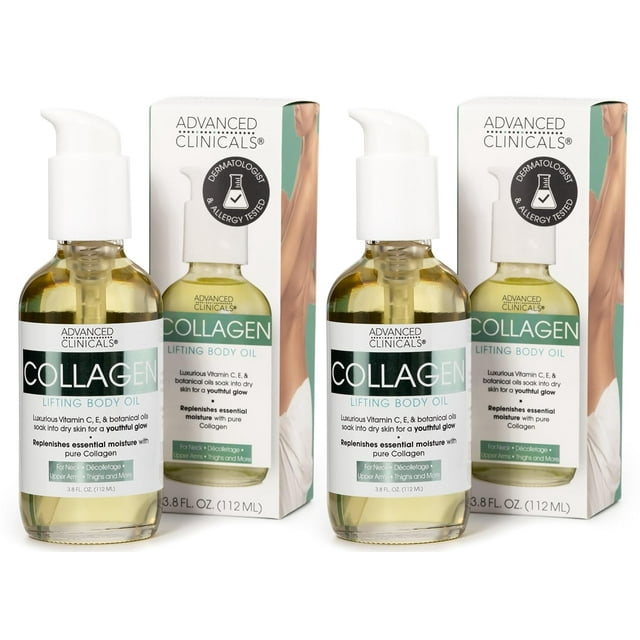 Advanced Clinicals Collagen Body Oil, 2-Pack, 3.8 fl oz - Walmart.com