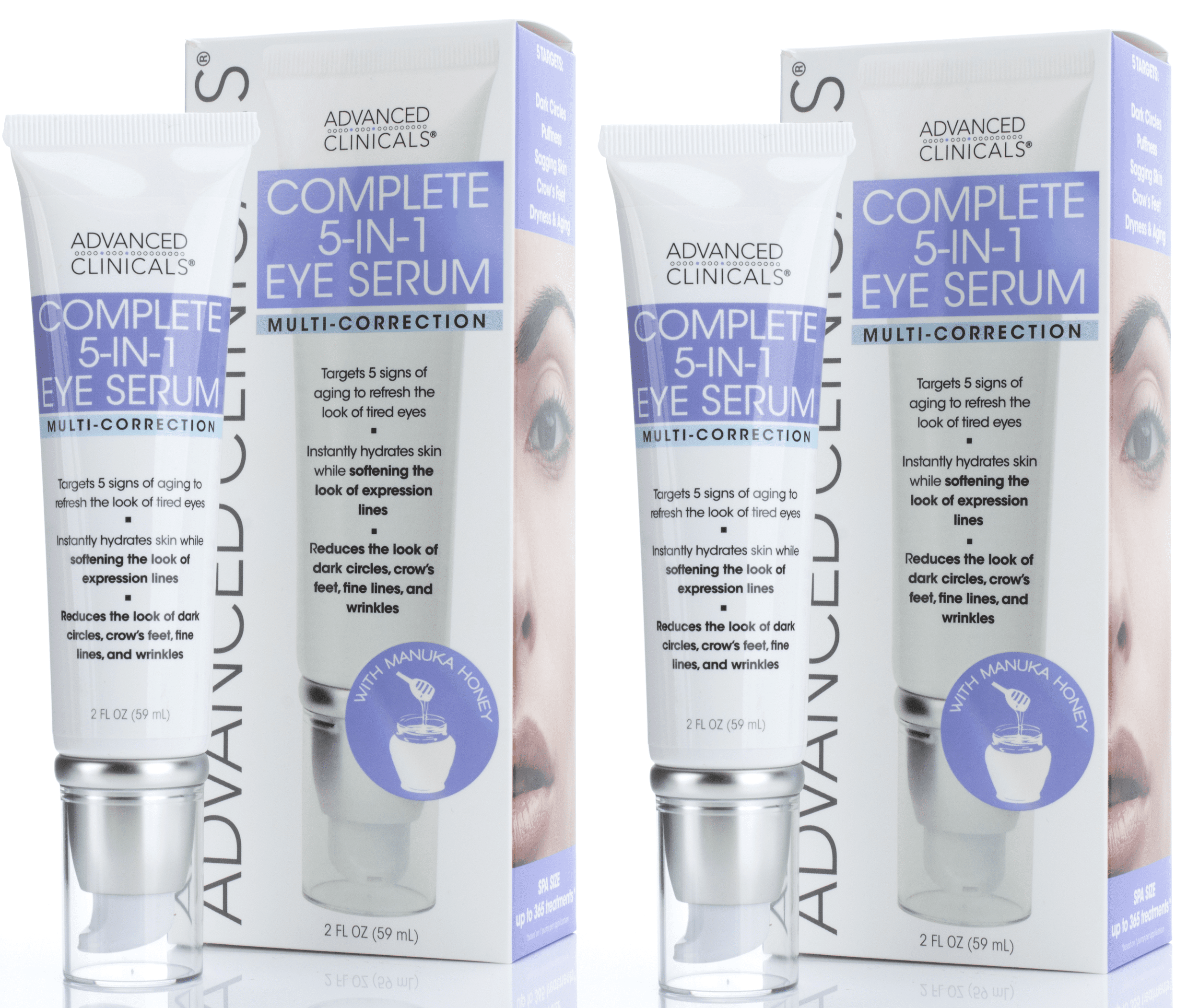 Advanced Clinicals 5 in 1 Eye Serum for Wrinkles and Tightening, Two ...