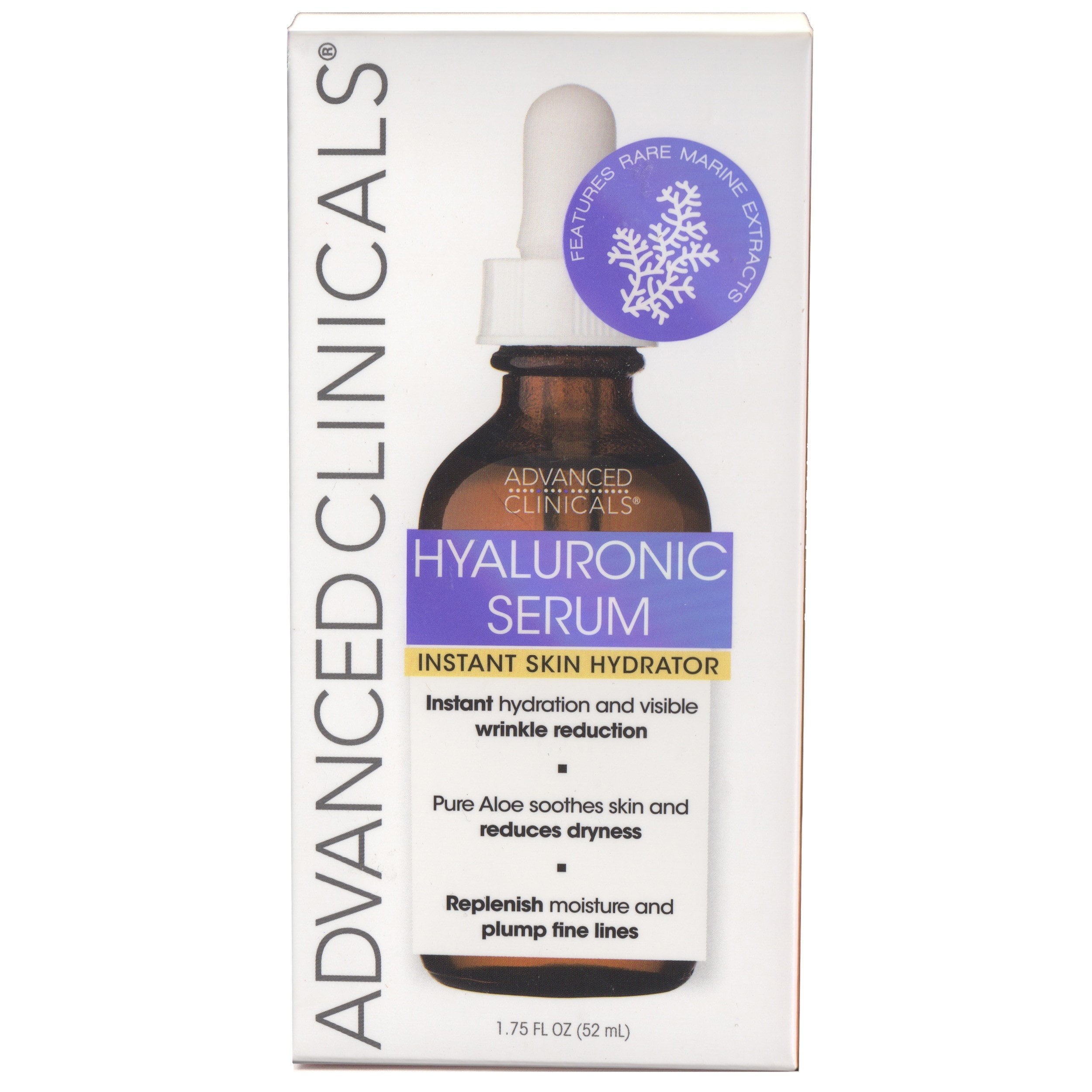 Advanced Clinicals Hyaluronic Acid Face Serum for Hydrating Dry Skin. 1.75 fl oz - Walmart.com