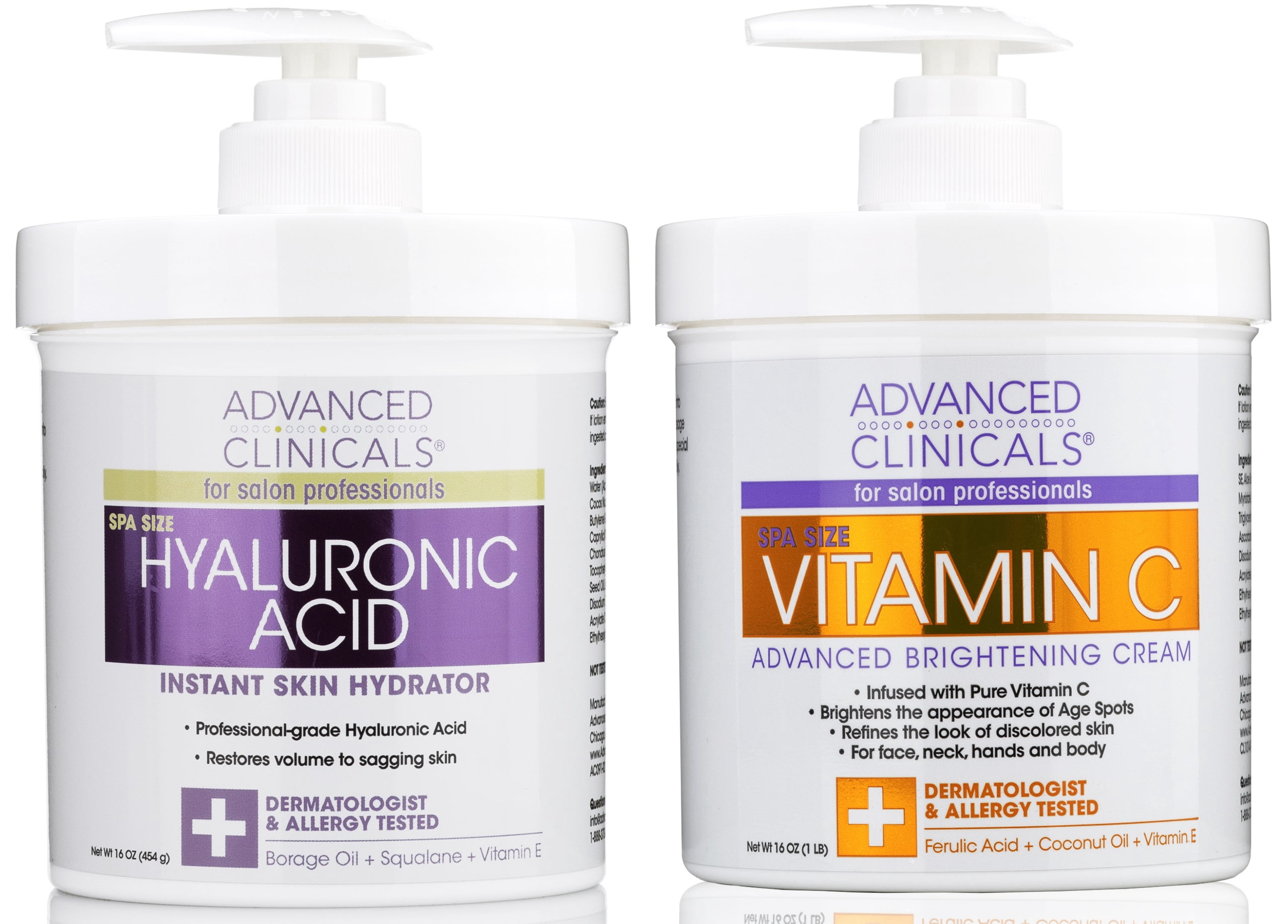Advanced Clinicals Hydrating Hyaluronic Acid Body Cream + Brightening ...