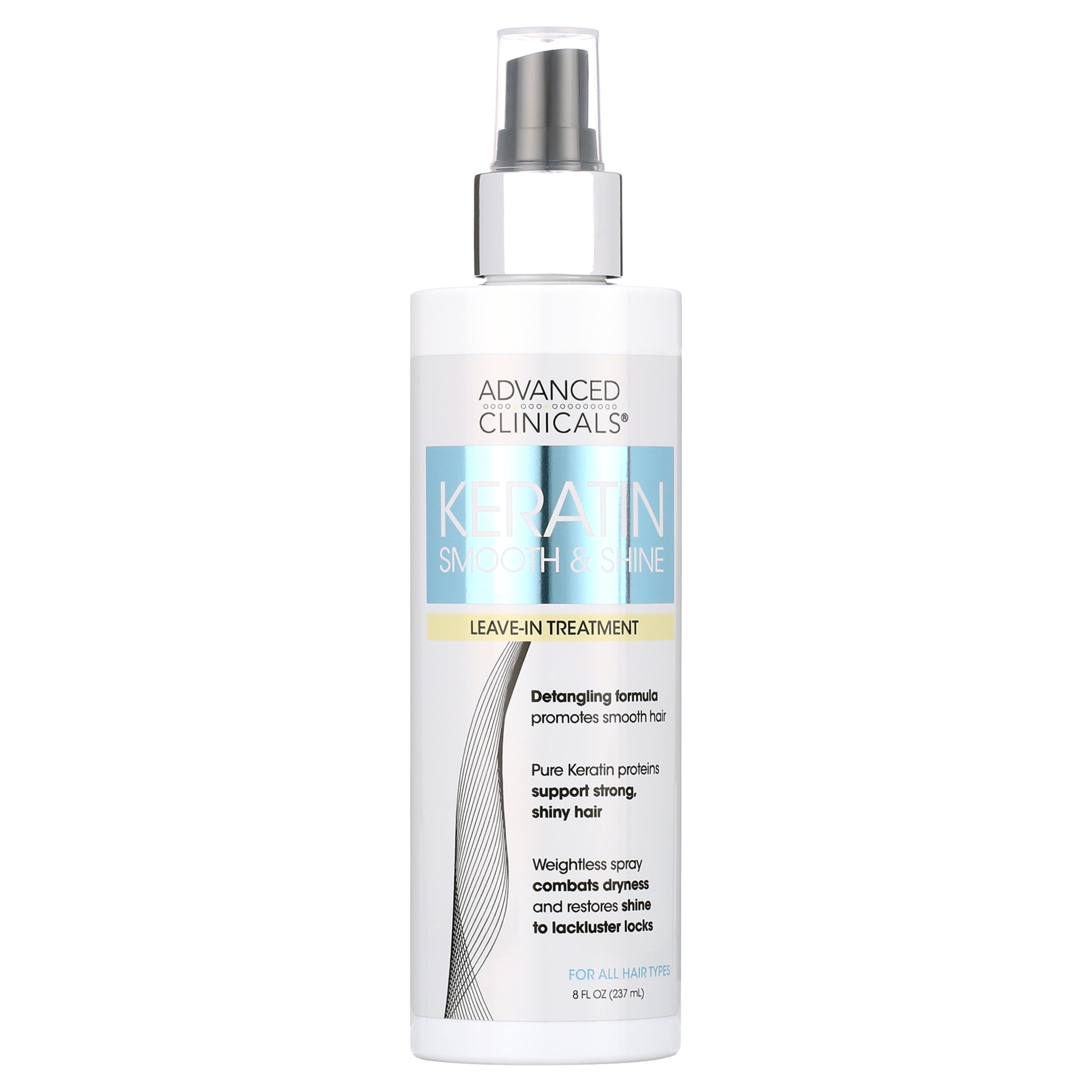 ADVANCED CLINICALS Keratin Leave-In Detangling Spray, For Dry Damaged ...
