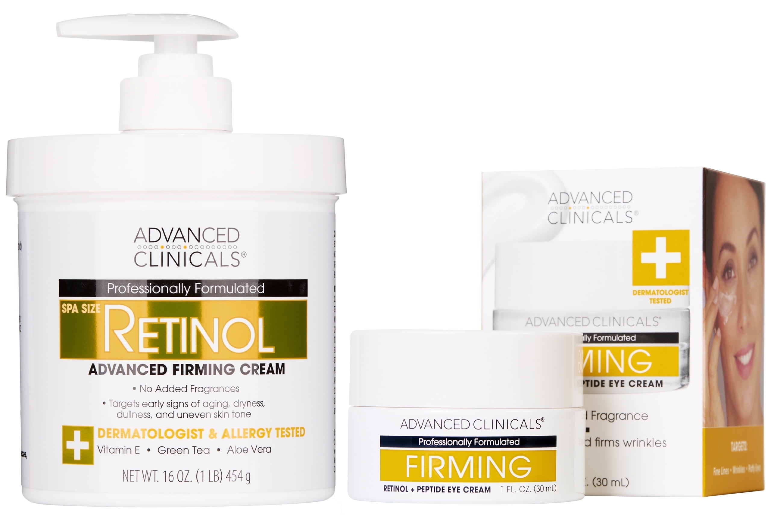 Advanced Clinicals Retinol Eye Cream and Vitamin C Under Eye Cream 2 ...