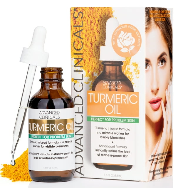 Advanced Clinicals Turmeric Face Oil Serum, Acne Solution for Dark ...