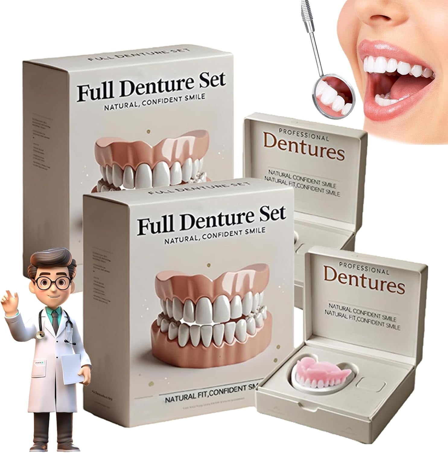 Advanced Customized Full Denture Set, Silicone Reline Denture Set ...