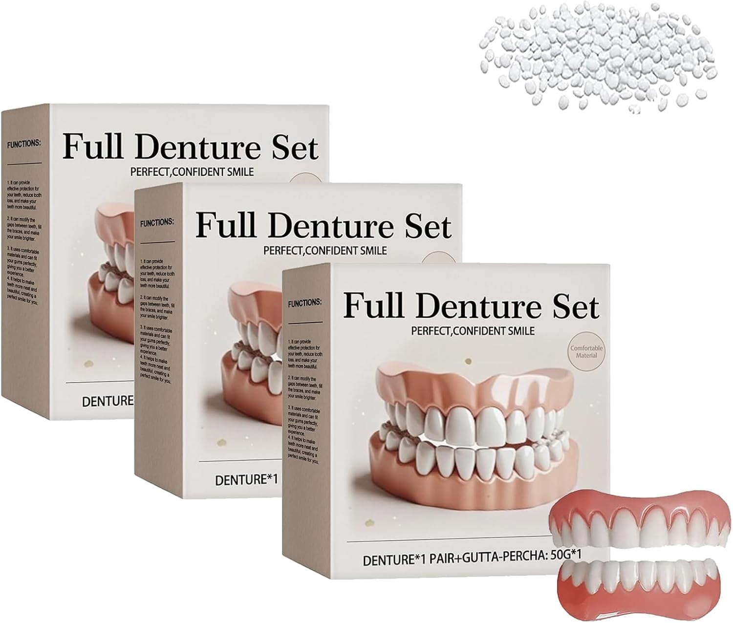 Advanced Customized Full Denture Set, for Dentures, Bikenda Silicone ...