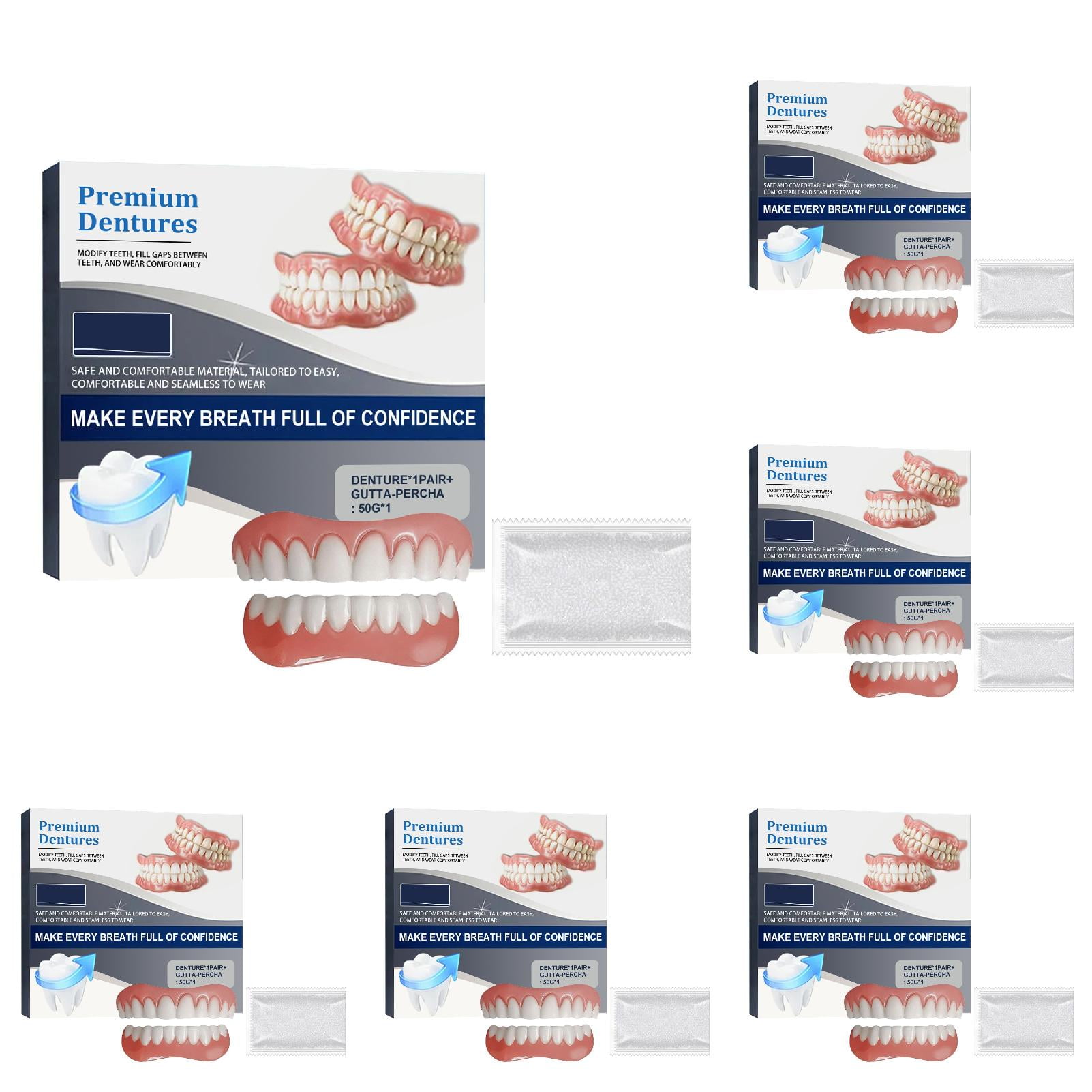 Advanced Dentures Set, Upper and Lower Full Denture Set, Silicone ...