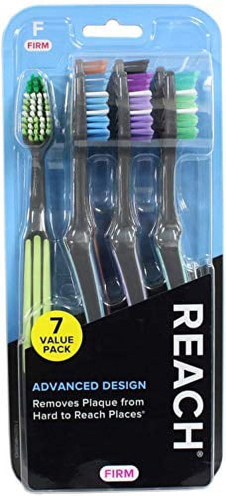 REACH Advanced Design Firm Adult Toothbrush, 7 Count with Compact Head ...