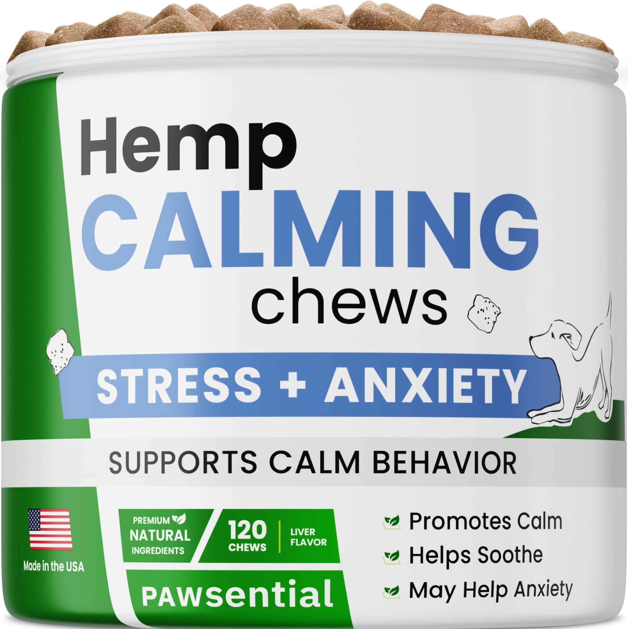 Advanced Dog Calming Chews - Anxiety Relief Treats w/Melatonin ...