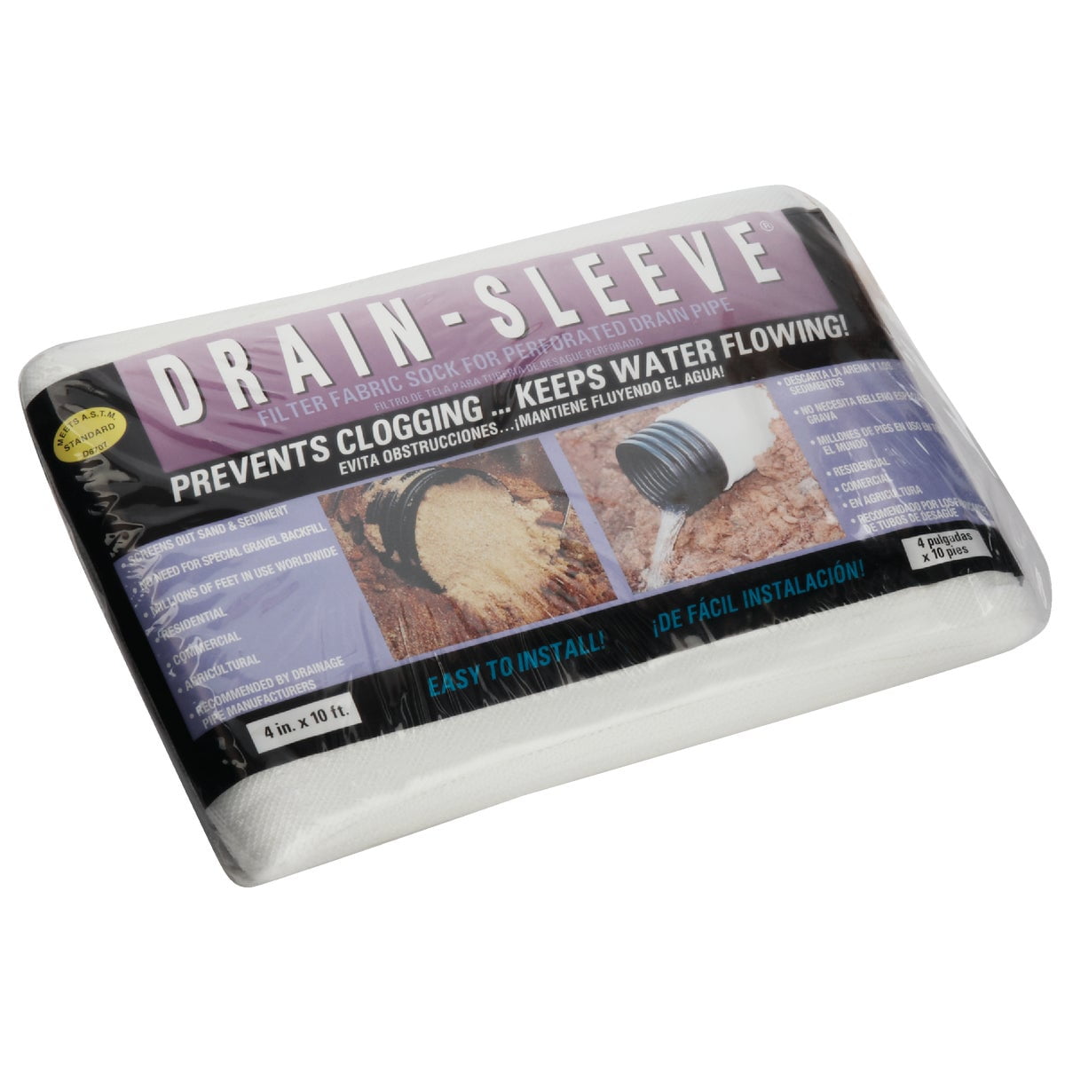 Advanced Drainage Systems 4 In. W. x 10 Ft. L. Fabric Drain Guard Sock ...