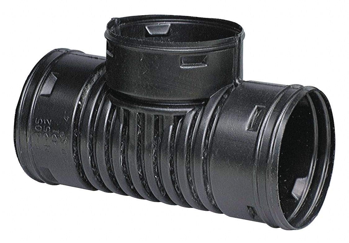 Advanced Drainage Systems 8"L Corrugated Drain Tee, 3" Pipe Dia ...