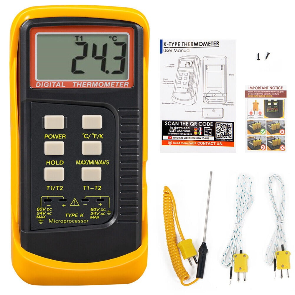 Advanced Dual Channel K Type Thermocouple Thermometer for Accurate ...