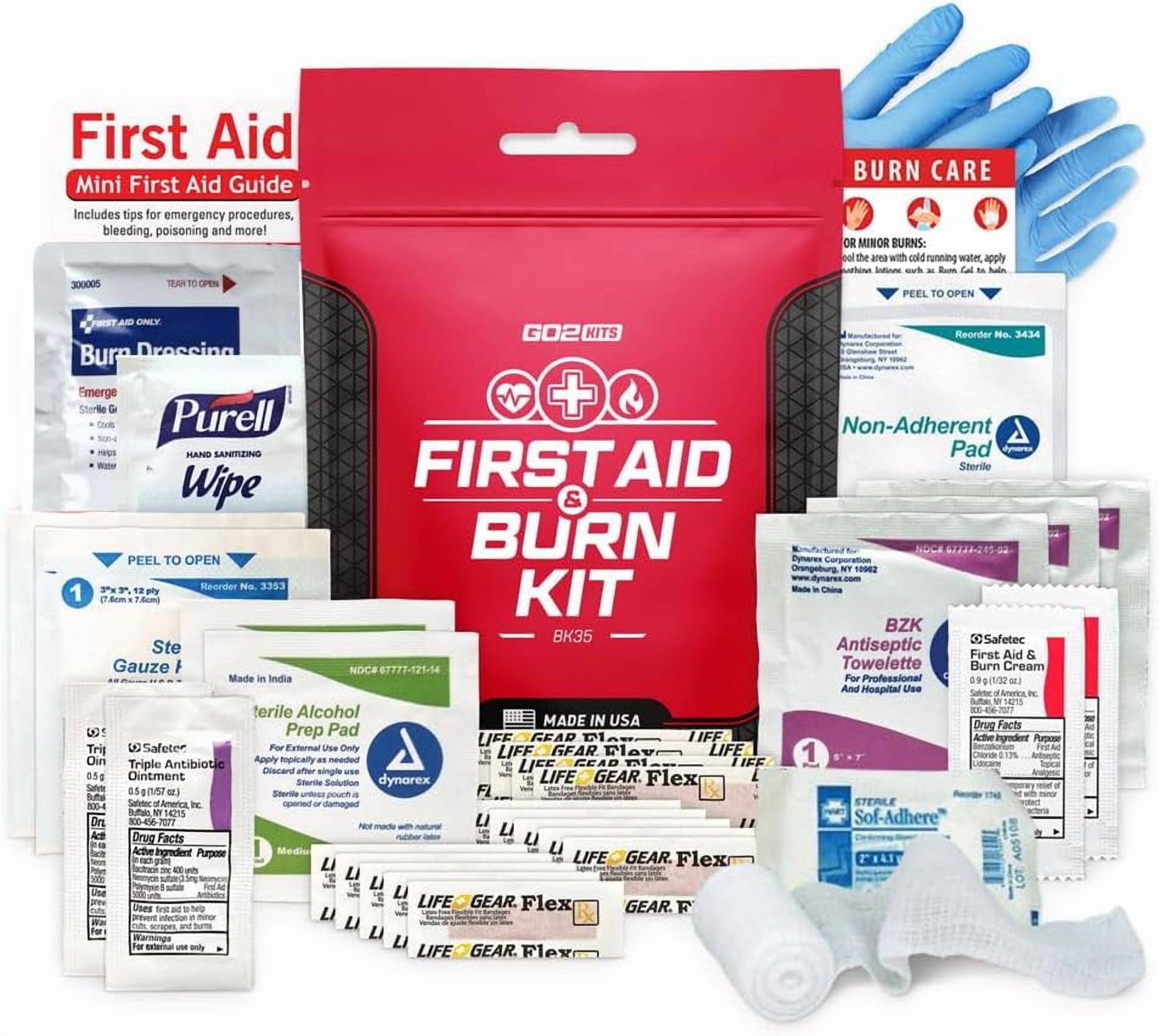 Advanced First Aid & Burn Kit, Comprehensive Burn First Aid Kit with ...