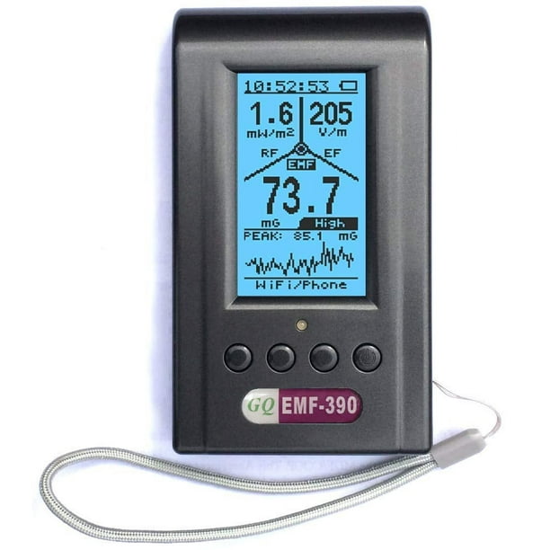 Advanced GQ EMF-390 Multi-Field Electromagnetic Radiation 3-in-1 EMF ELF RF meter, 5G Cell Tower ...